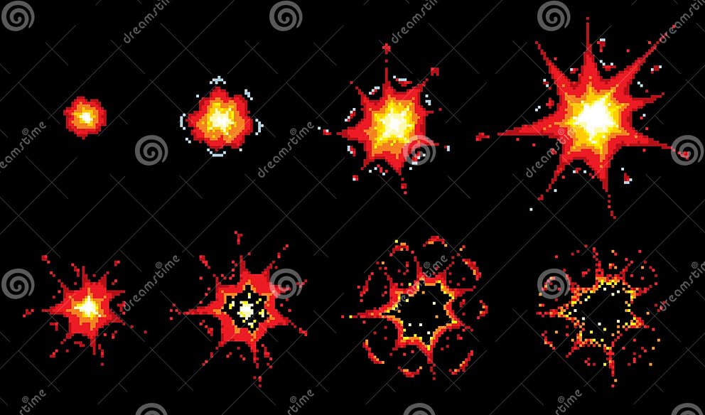 Pixel Art Explosion, Bomb, Boom, Burst Animation Stock Vector ... Pixel Art Explosion, Bomb, Boom, Burst Animation Stock Vector ...