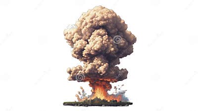 Pixel Art Explosion and Burst Animate Sprites. Vector 8 Bit Boom, Blast ...