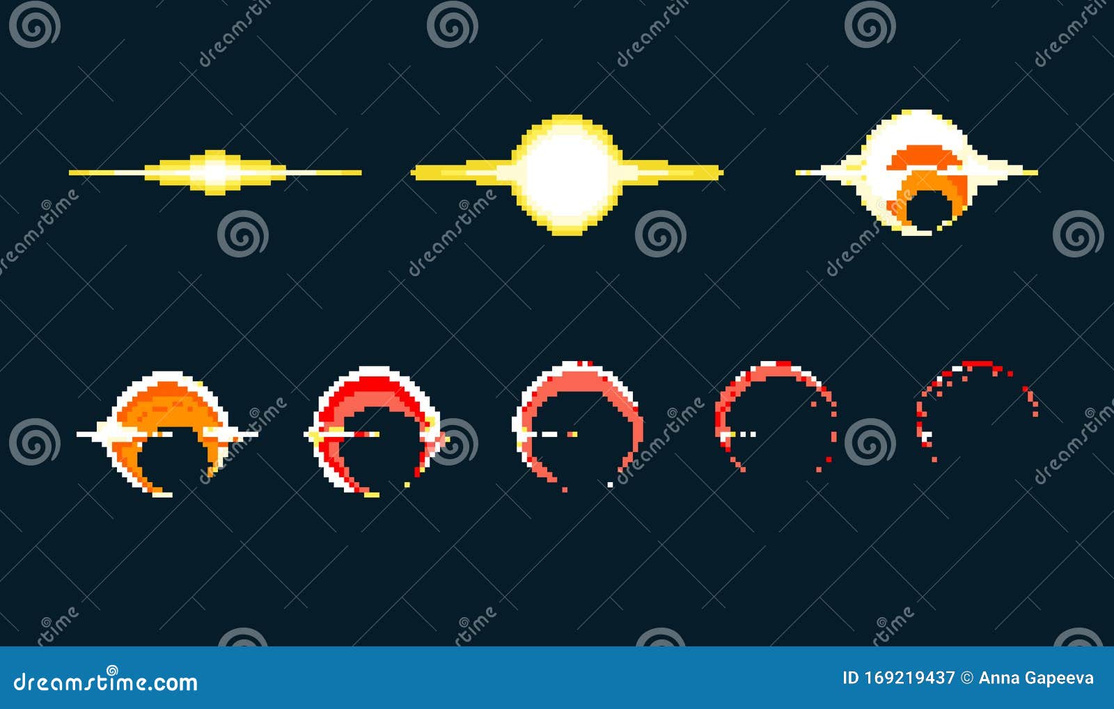 Pixel Art Explosion. Game Icons Set. Comic Boom Flame Effects for ...