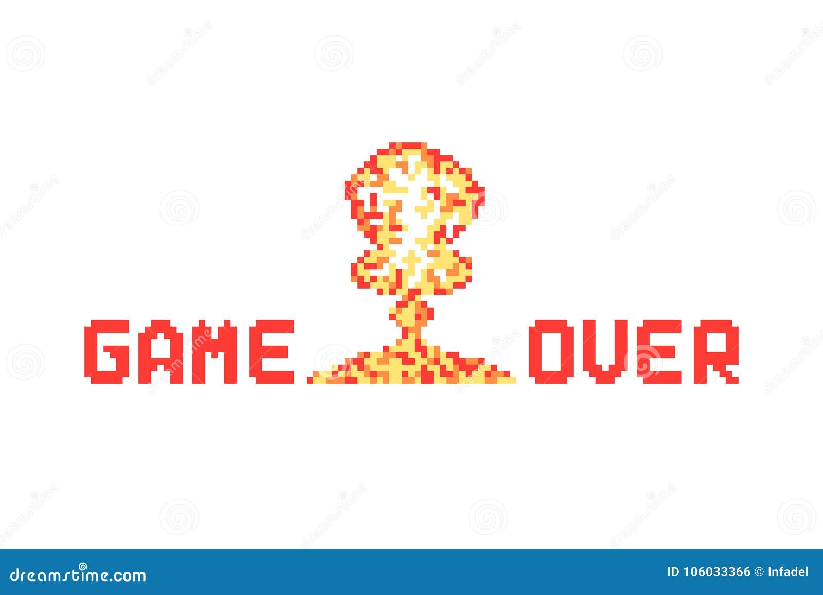 Pixel Art Explosion Like Game Over Vector Illustration Stock Vector ...