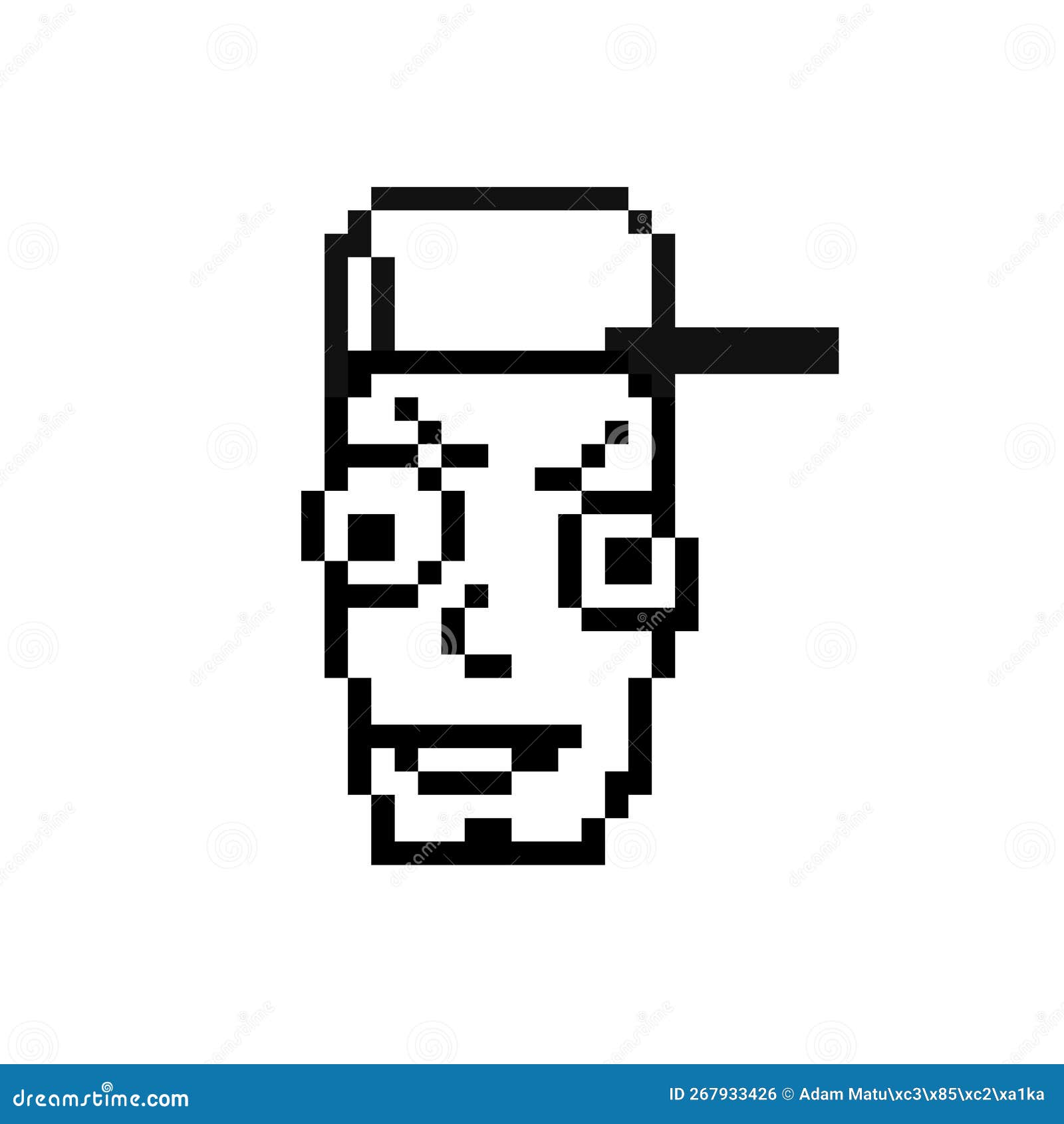 Pixel Art - Face of Man, Rapper Stock Vector - Illustration of rapper ...