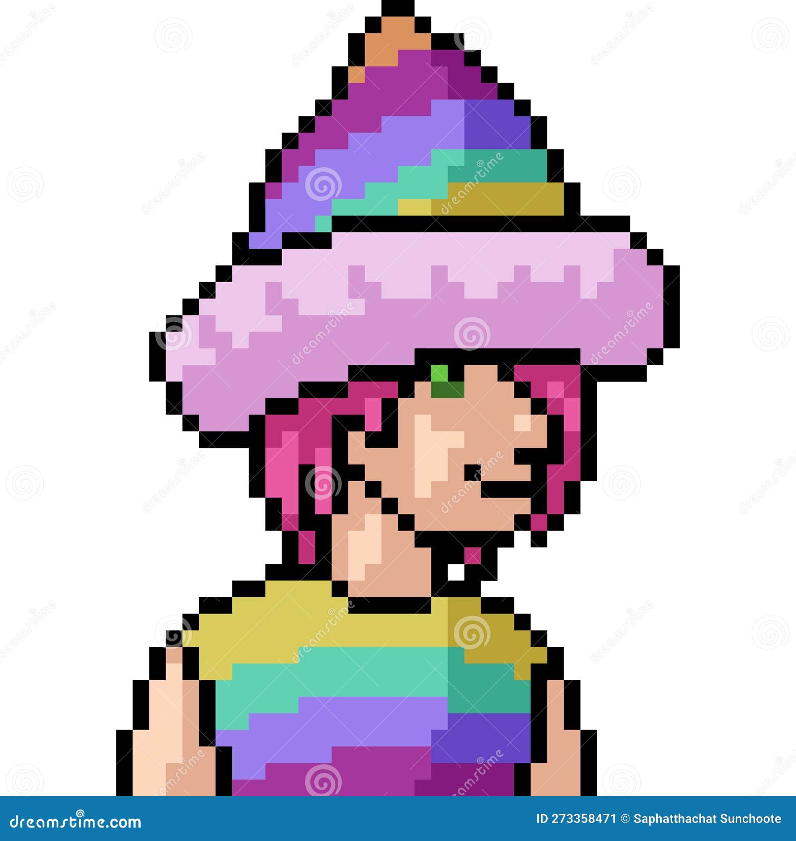 Pixel Art Fancy Rainbow Wear Stock Vector - Illustration of background ...