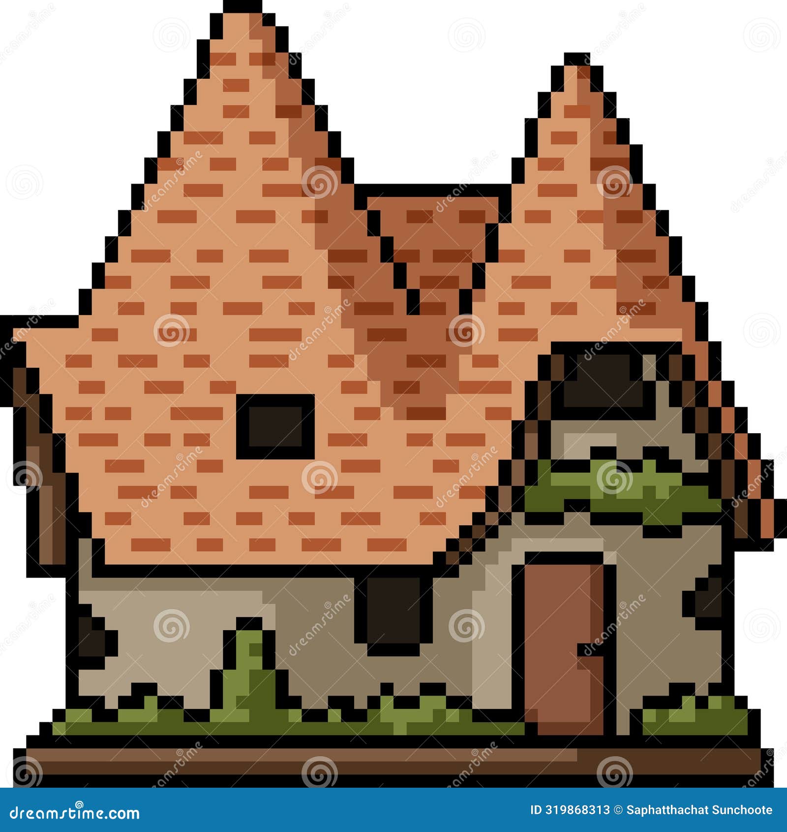 Pixel Art of Fantasy Clay House Stock Vector - Illustration of ...