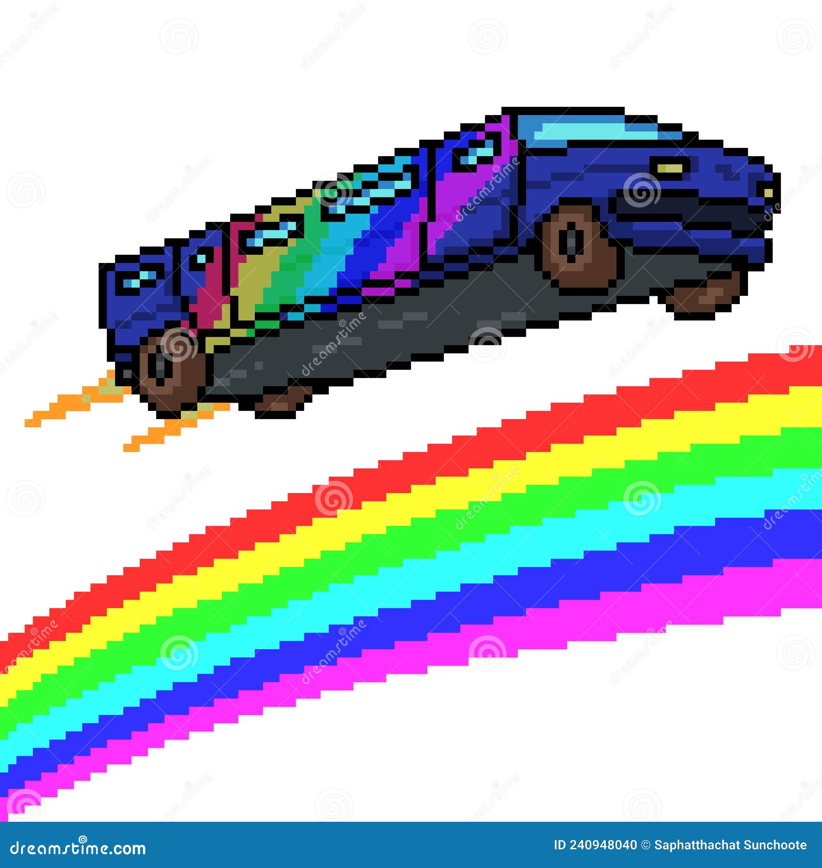 Pixel Art Fantasy Flying Limousine Stock Vector - Illustration of ...