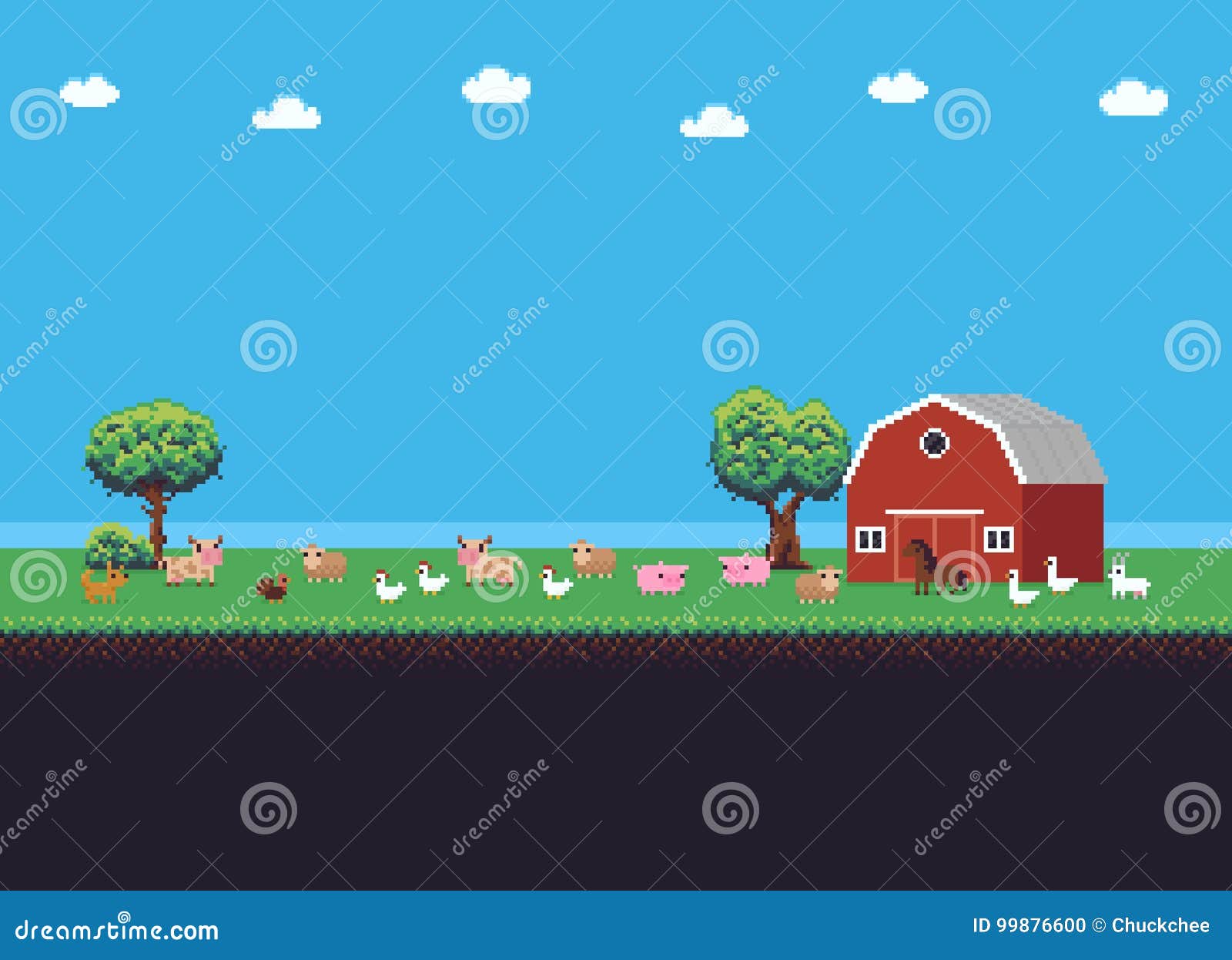Pixel Art Cow. Farm Animal For Game Design Vector Illustration ...