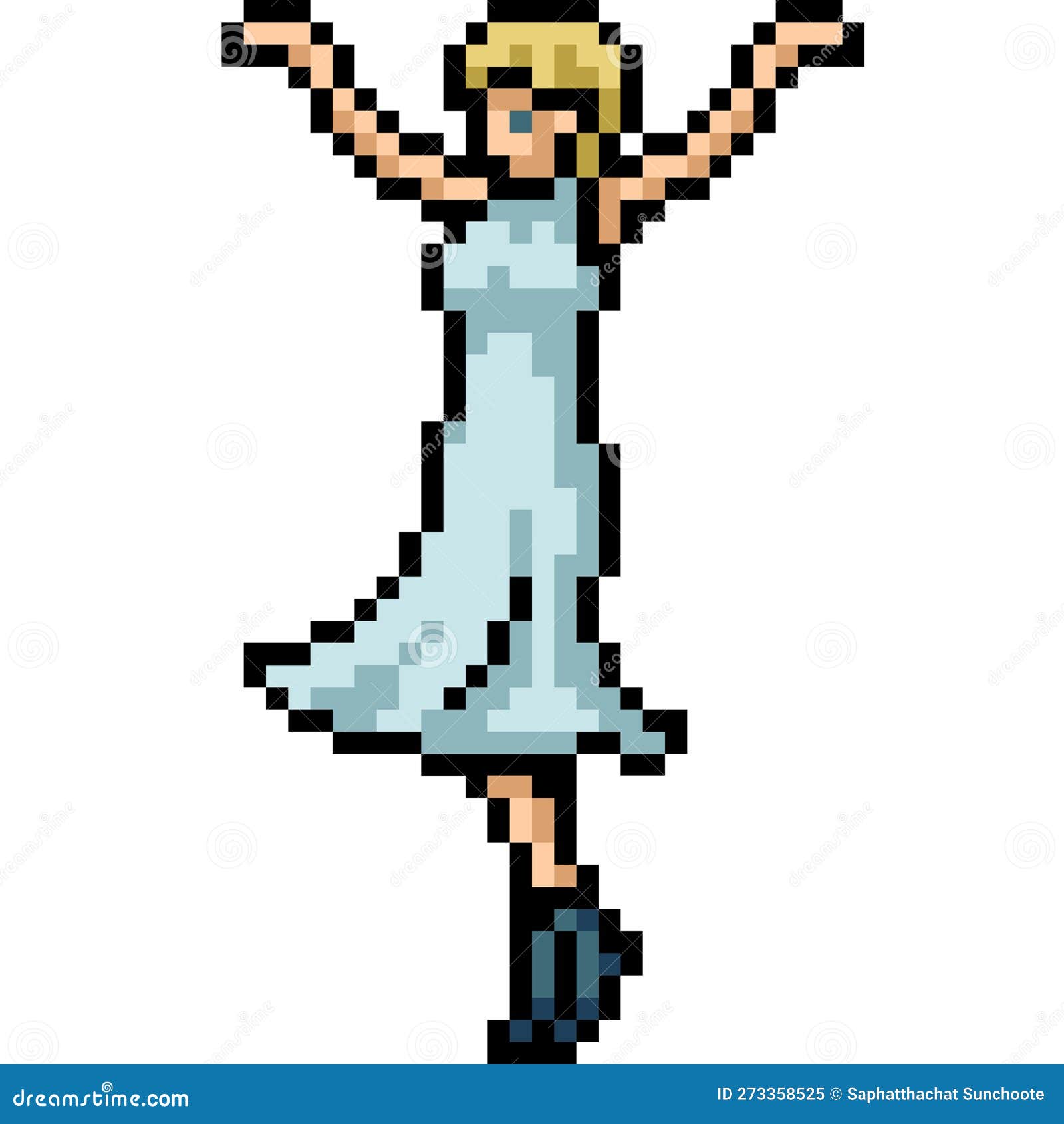Pixel art femme robe danse illustration de vecteur. Illustration du ...