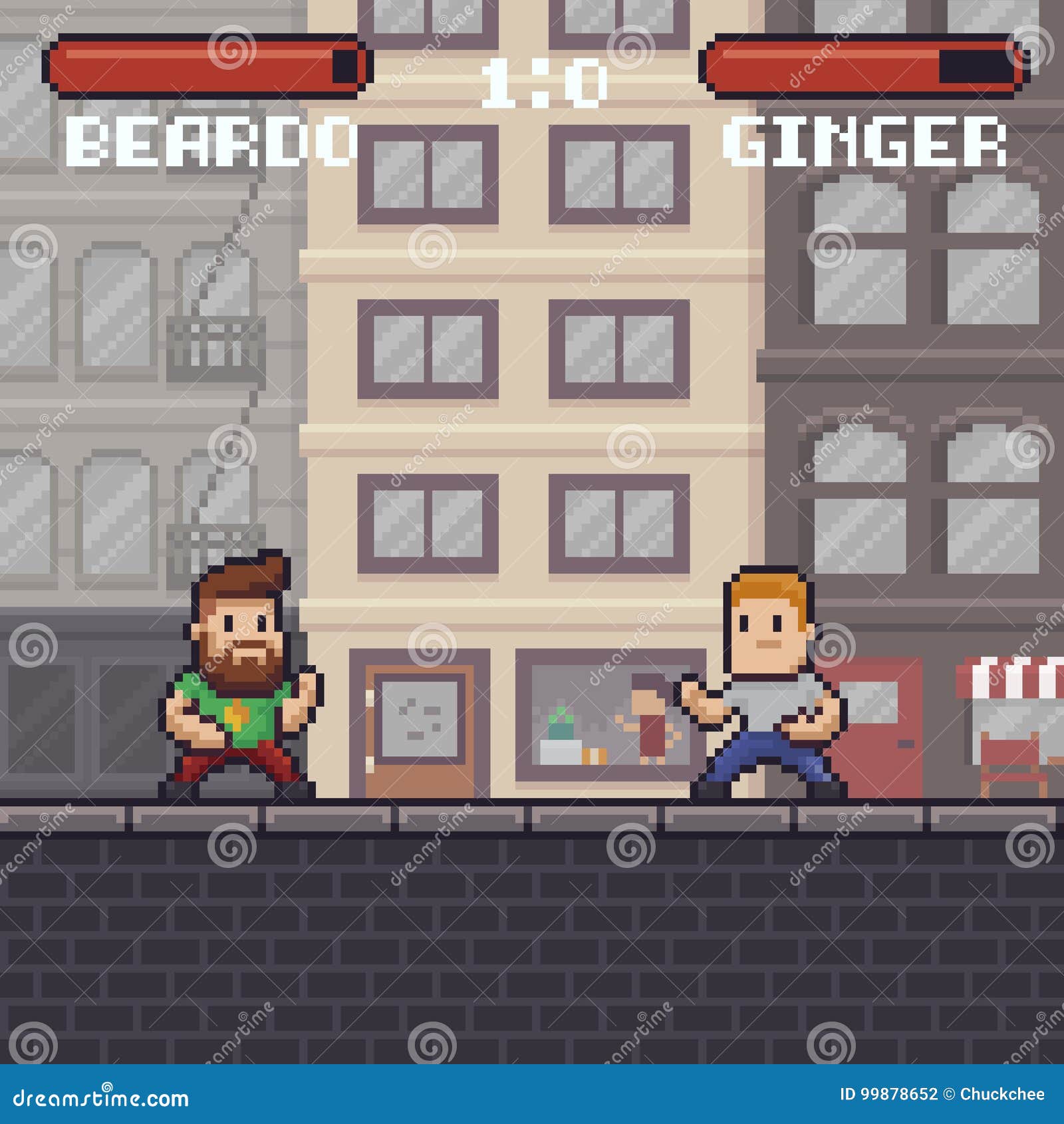 Pixel Art Fighting ilustración del vector. Ilustración de pixel - 99878652