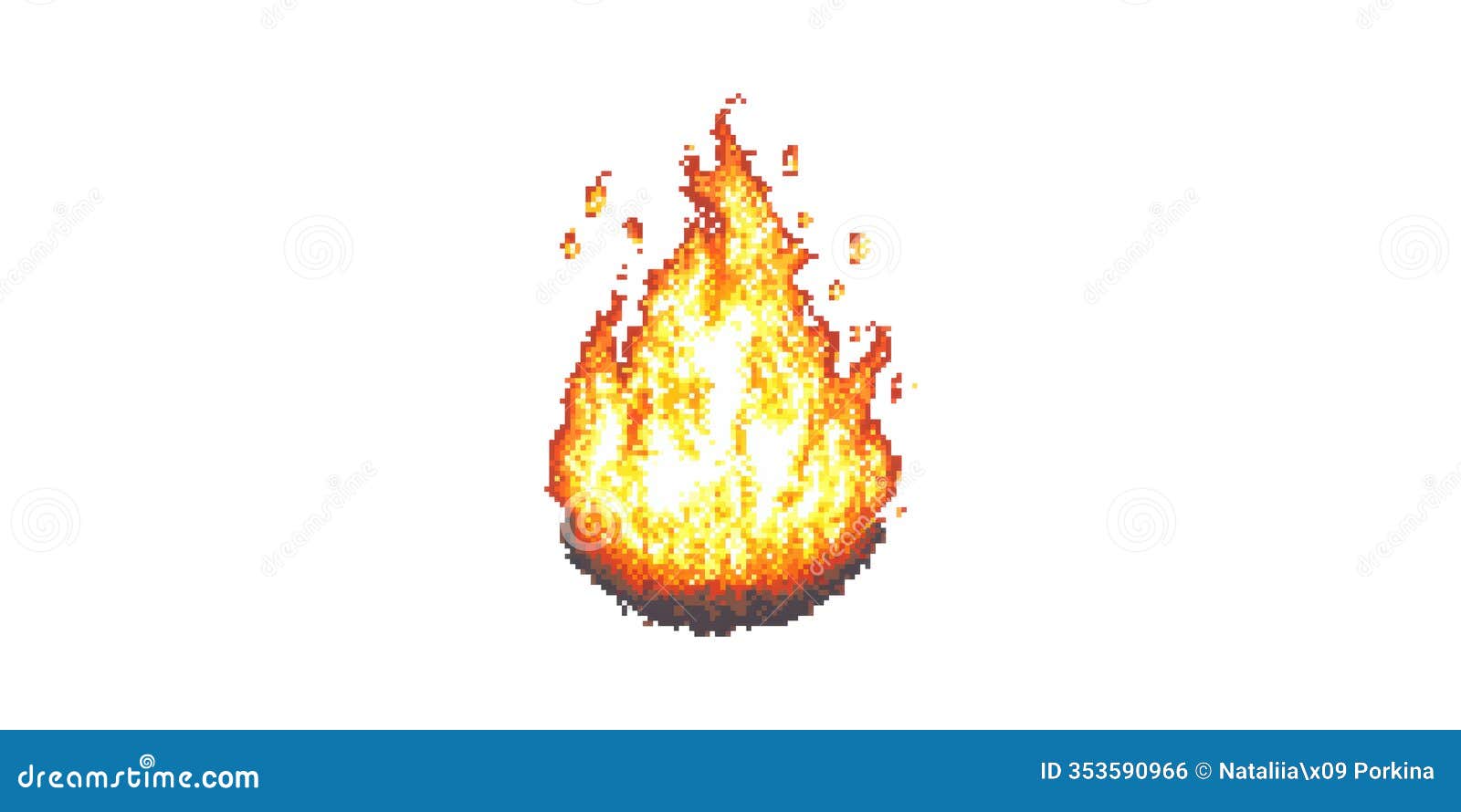 Pixel Art Fire Flame Isolated on Transparent Background Stock ...