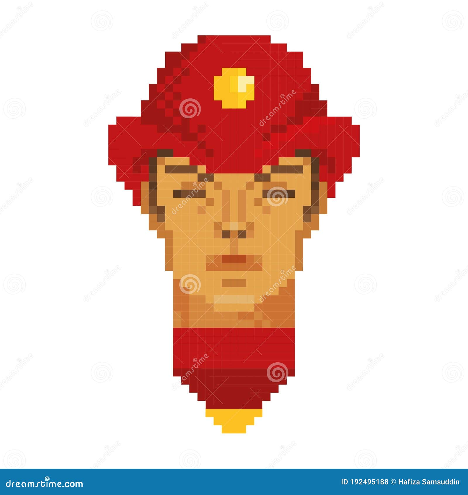 Pixel Art Fireman. Vector Illustration Decorative Design Stock Vector ...