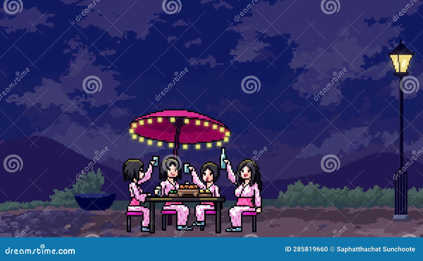 Pixel Art Fireworks Night Celebration Stock Footage - Video of food ...