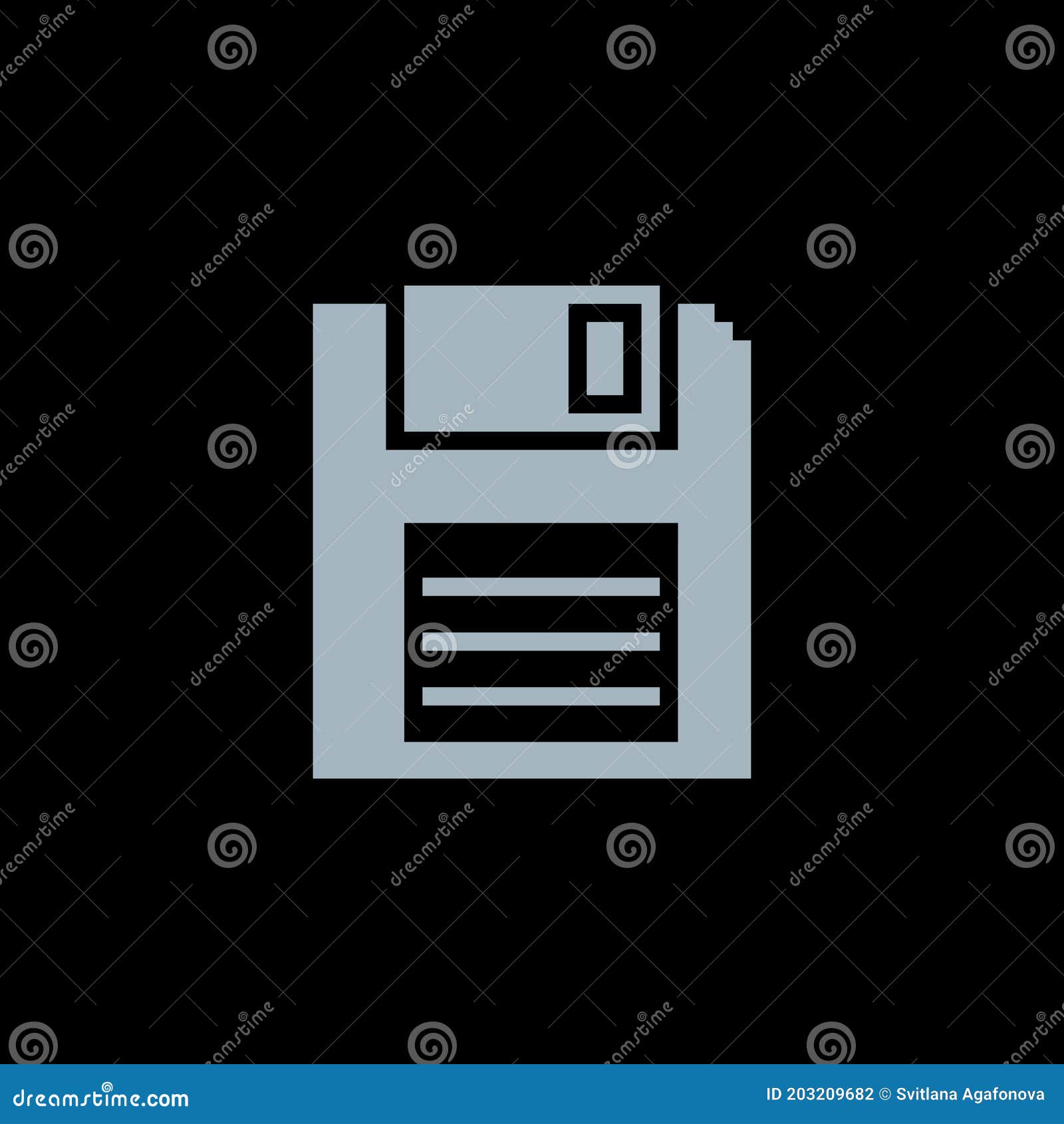 Pixel Art Floppy Disk Flat Vector Icon on Black Background Stock Vector ...