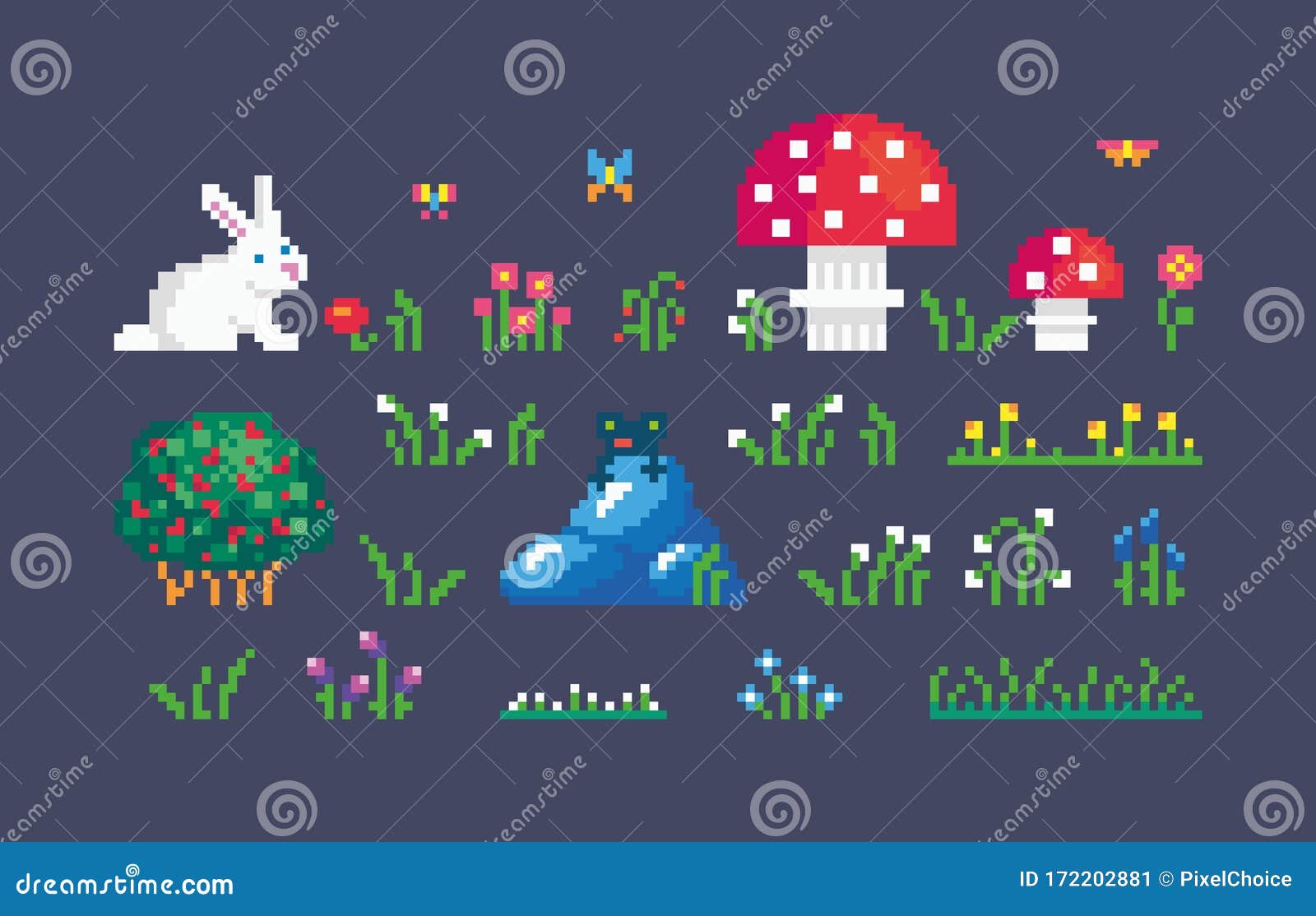 Fly Agaric 8-bit Pixel Graphics Icon. Pixel Art Style. Game Assets. 8 ...