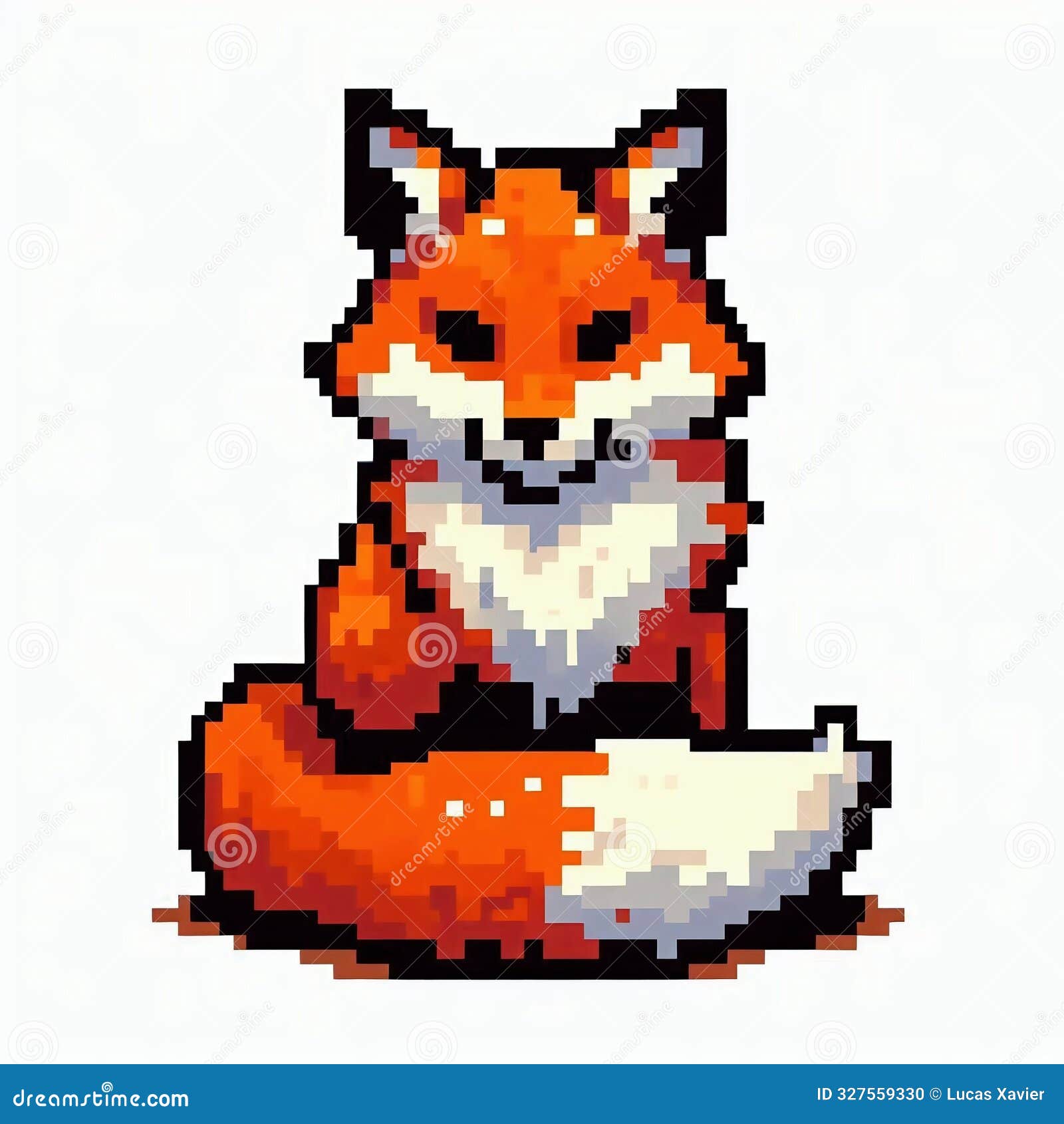 Pixel art fox stock illustration. Illustration of arcade - 327559330