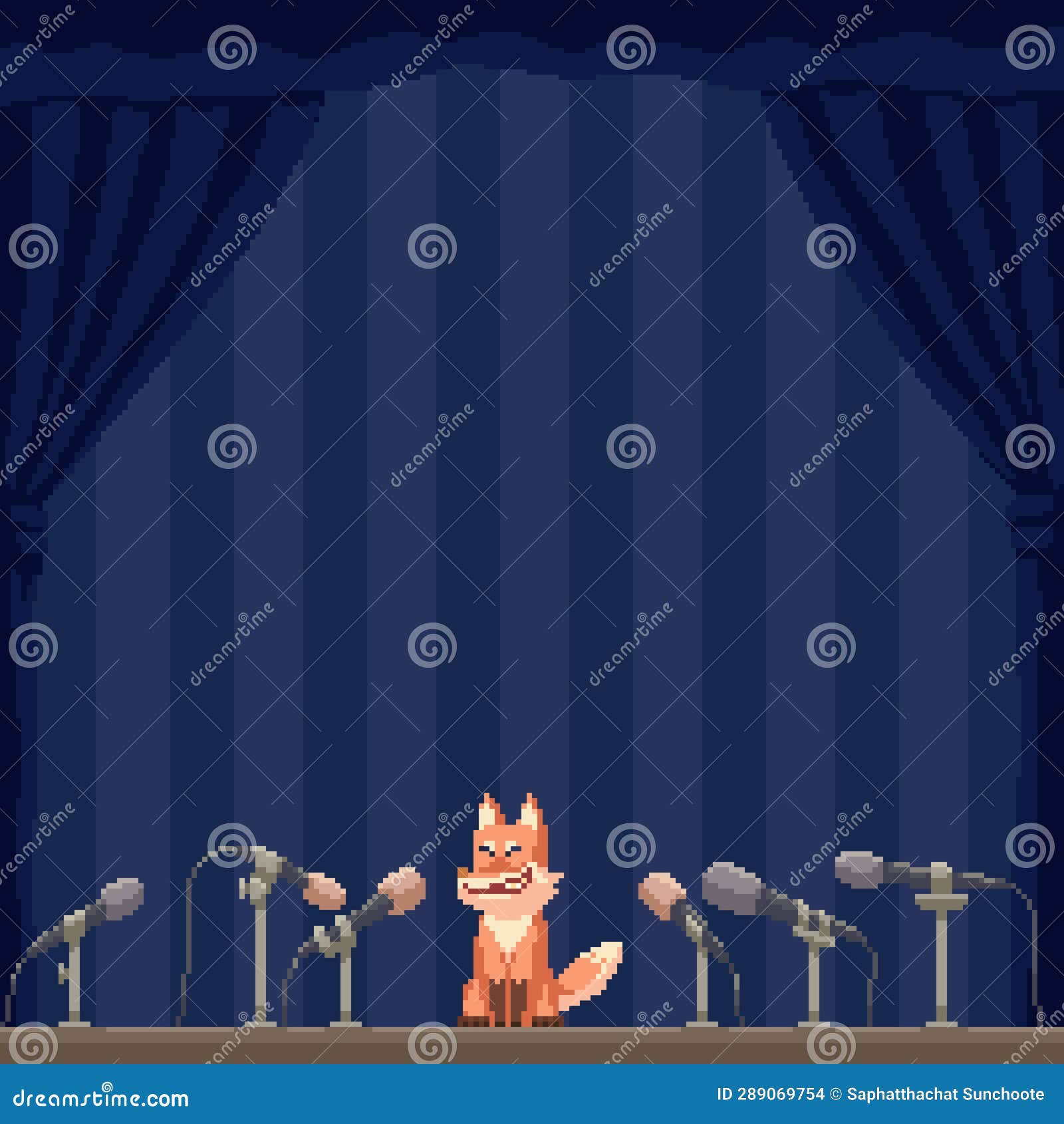 Pixel art fox talk show stock vector. Illustration of speak - 289069754