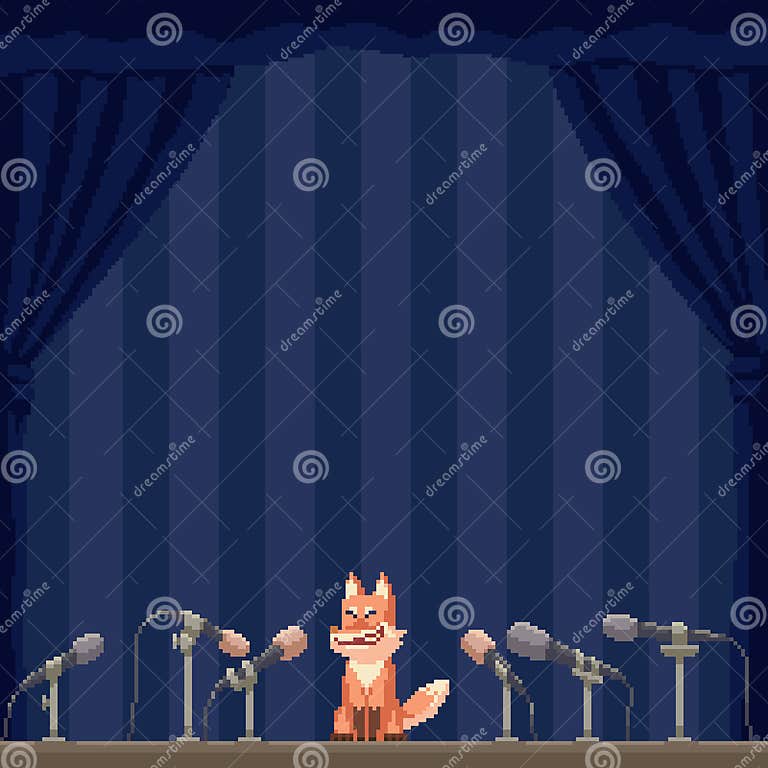 Pixel art fox talk show stock vector. Illustration of speak - 289069754