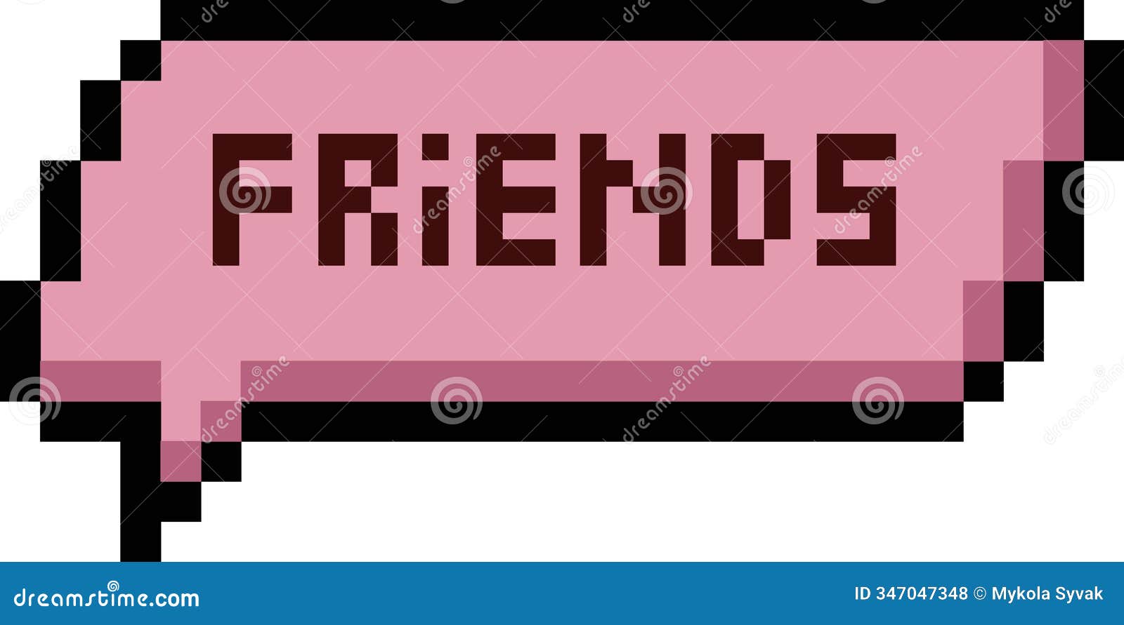 Pixel Art Friends Speech Bubble Stock Illustration - Illustration of ...