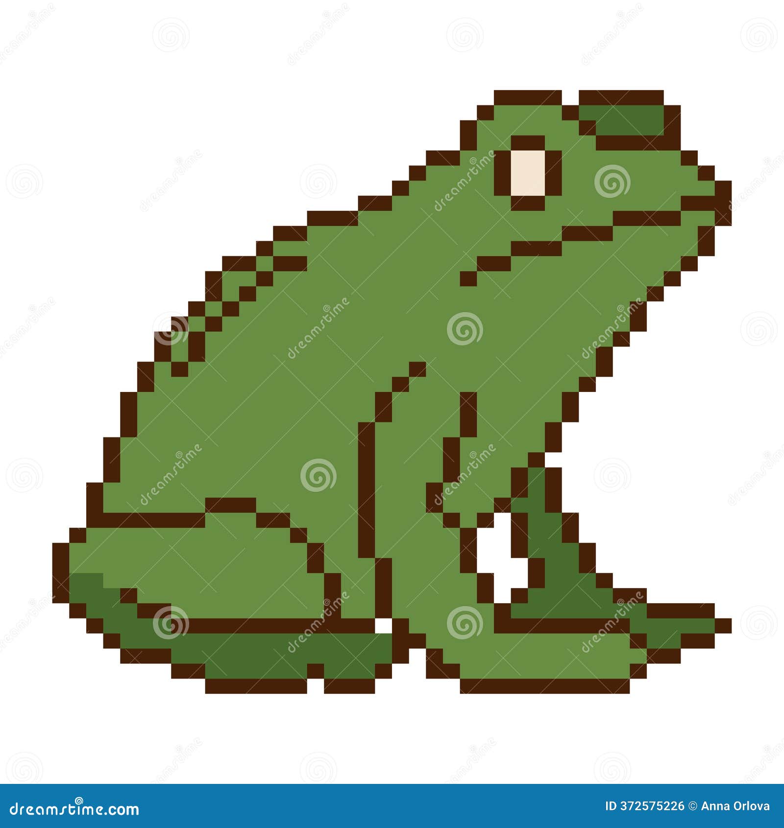 Pixel Art Frog King Illustration Character Cartoon Vector ...
