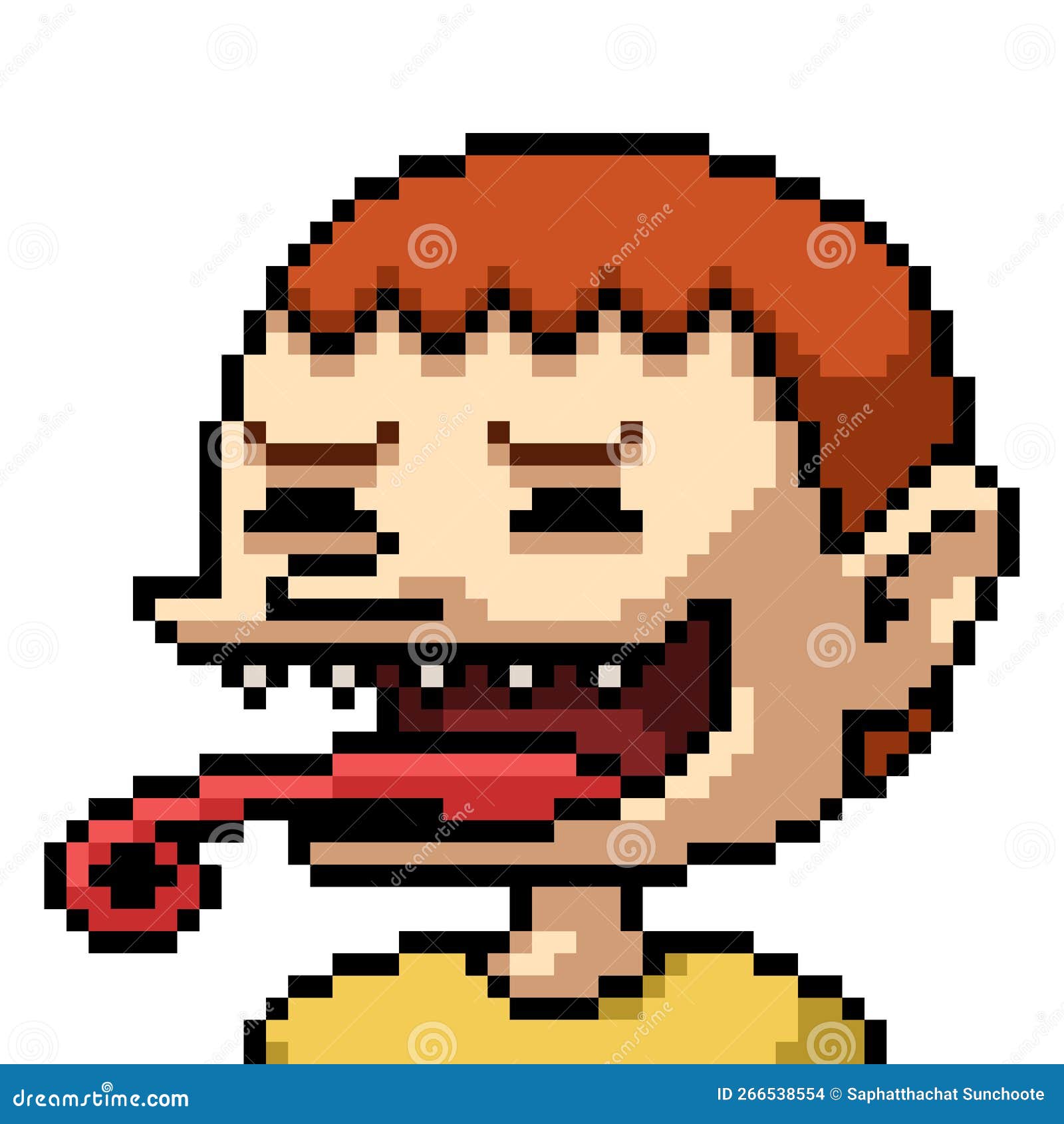 Pixel art funny boy liar stock vector. Illustration of icon - 266538554