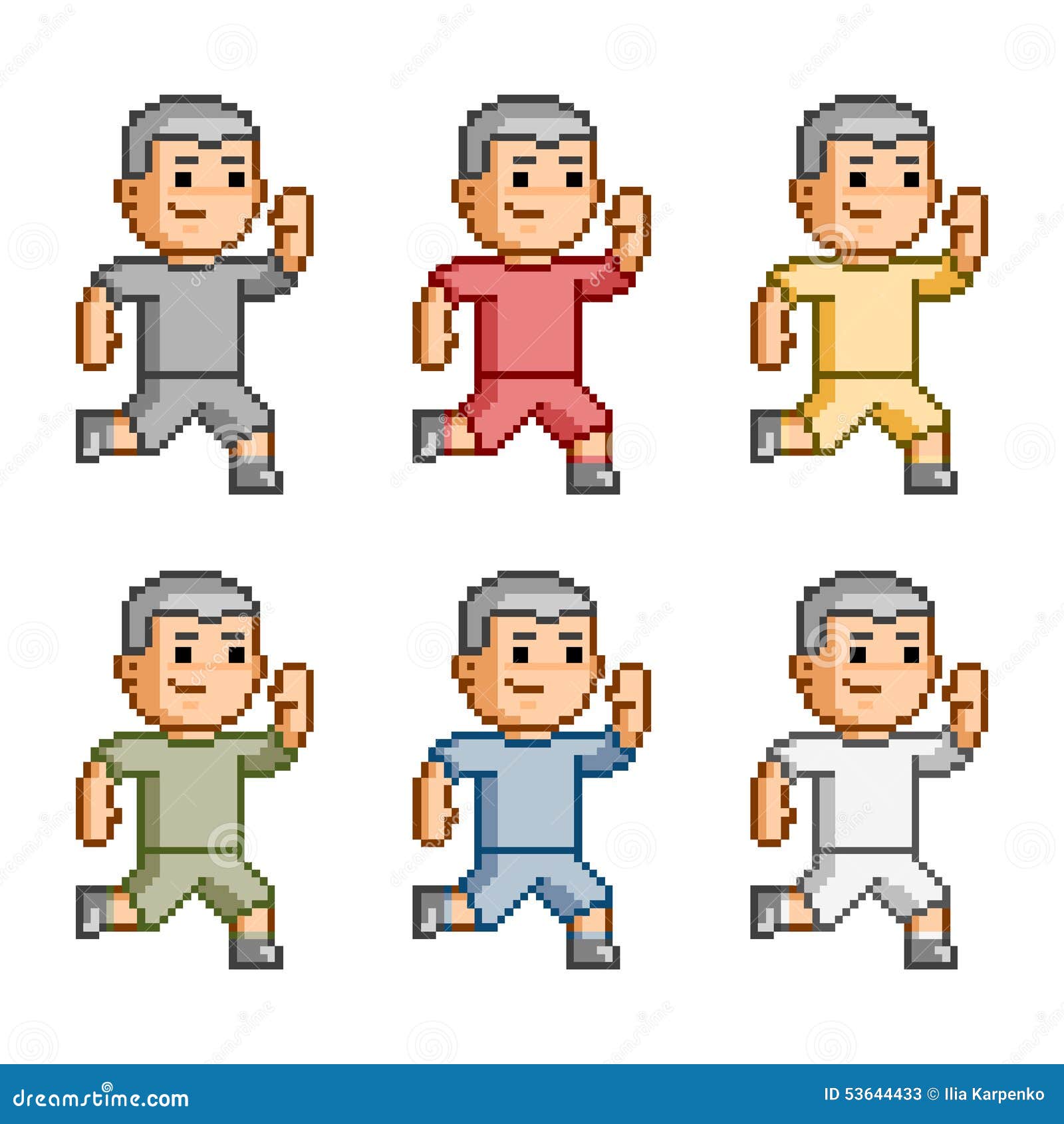 Pixel art funny runners stock vector. Image of fast, runner - 53644433