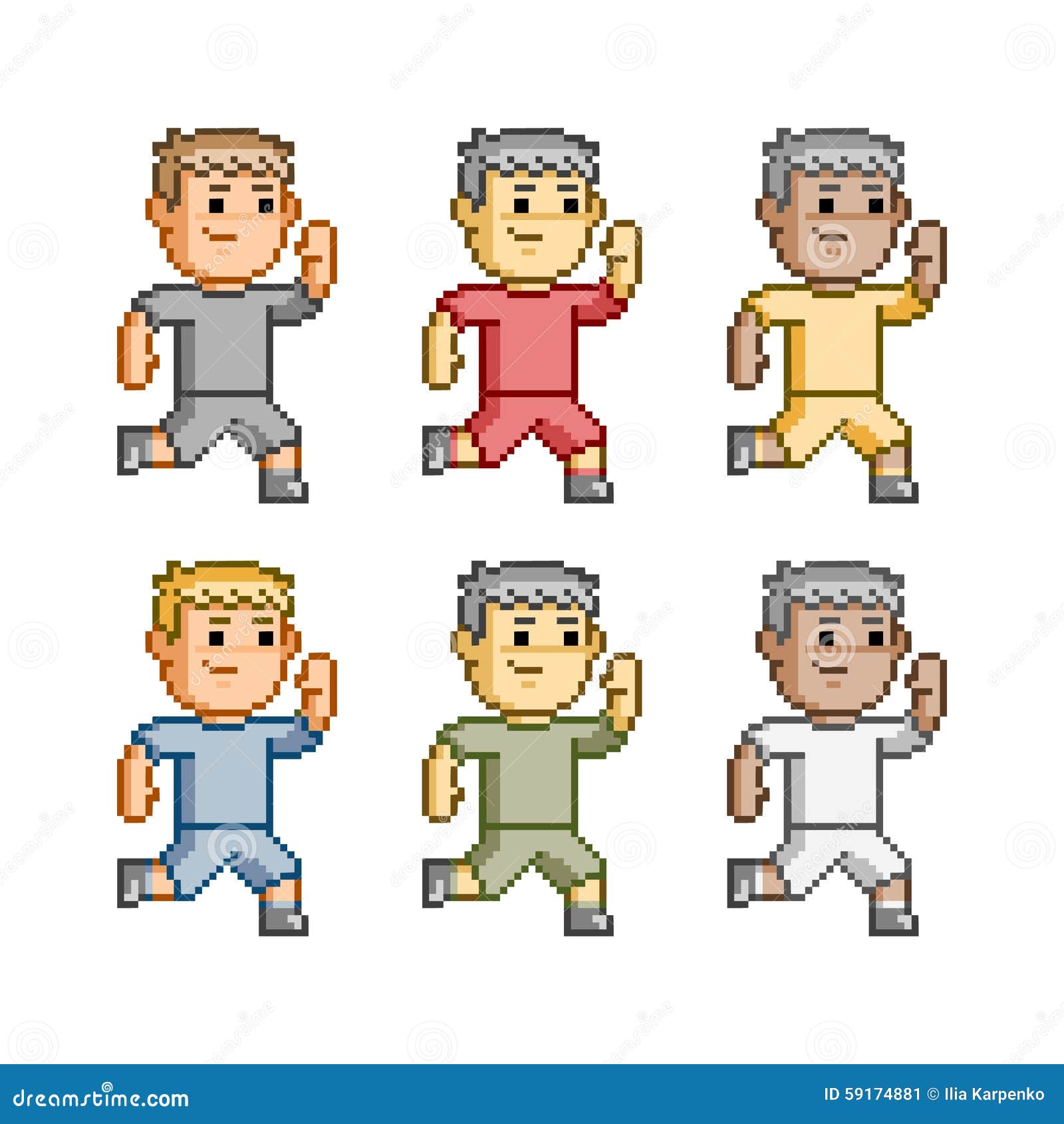 Pixel Art Runner Vector Illustration | CartoonDealer.com #52642074