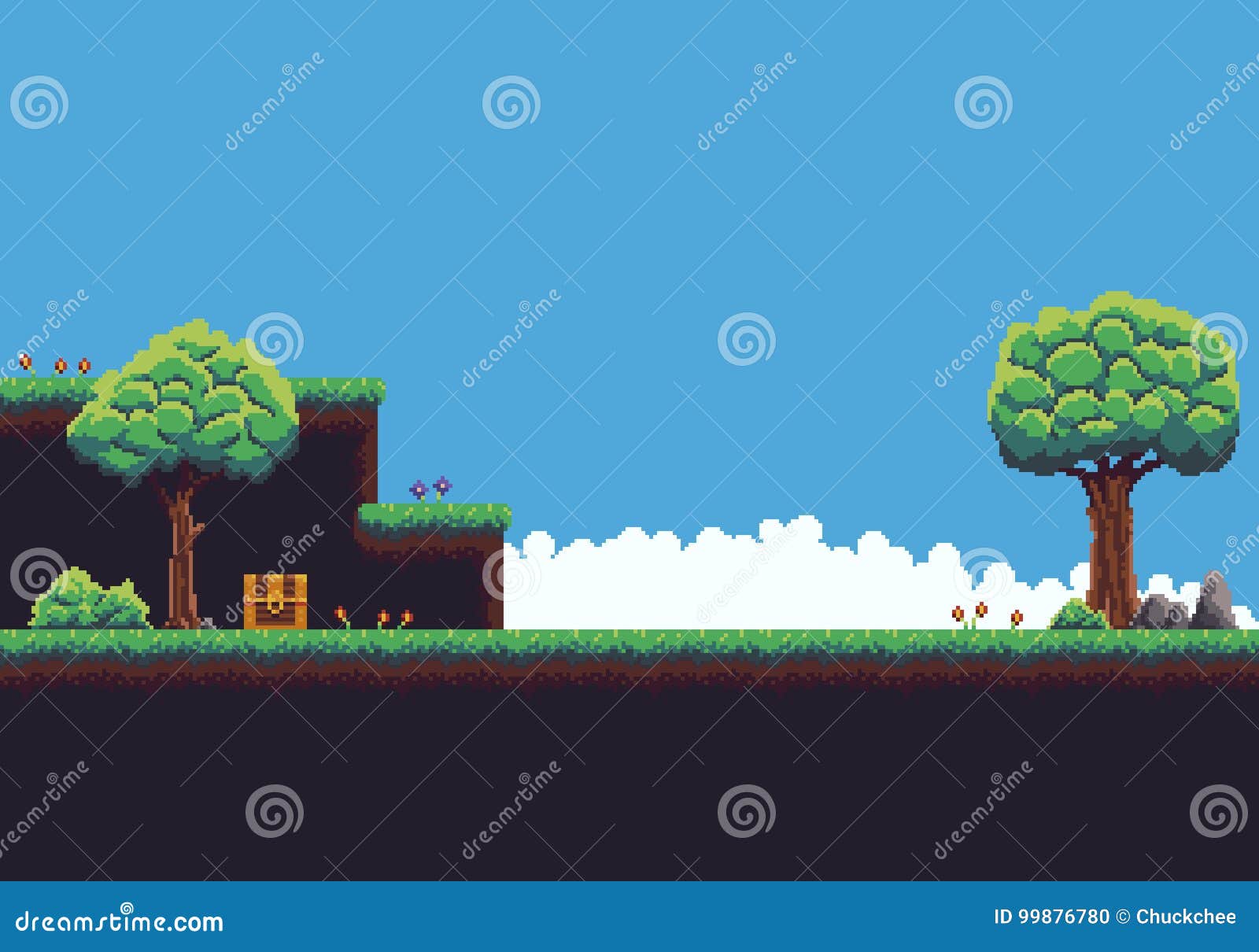 Pixel Game Background Vector Illustration | CartoonDealer.com #99876780