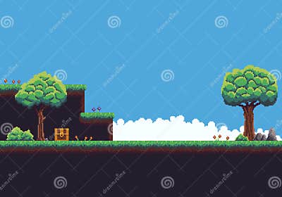 Pixel Game Background stock vector. Illustration of green - 99876780