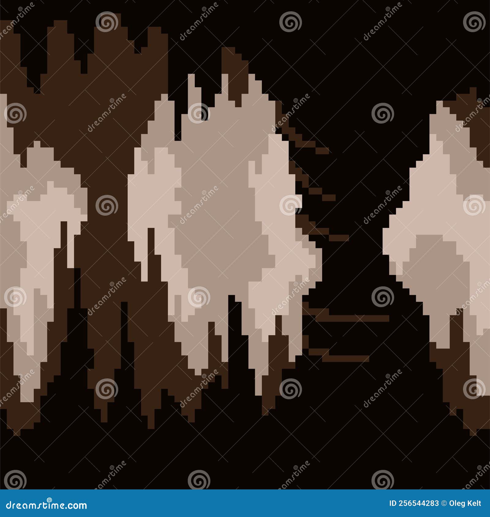 Pixel Art Game Background, Underground Cave with Stalactites and ...