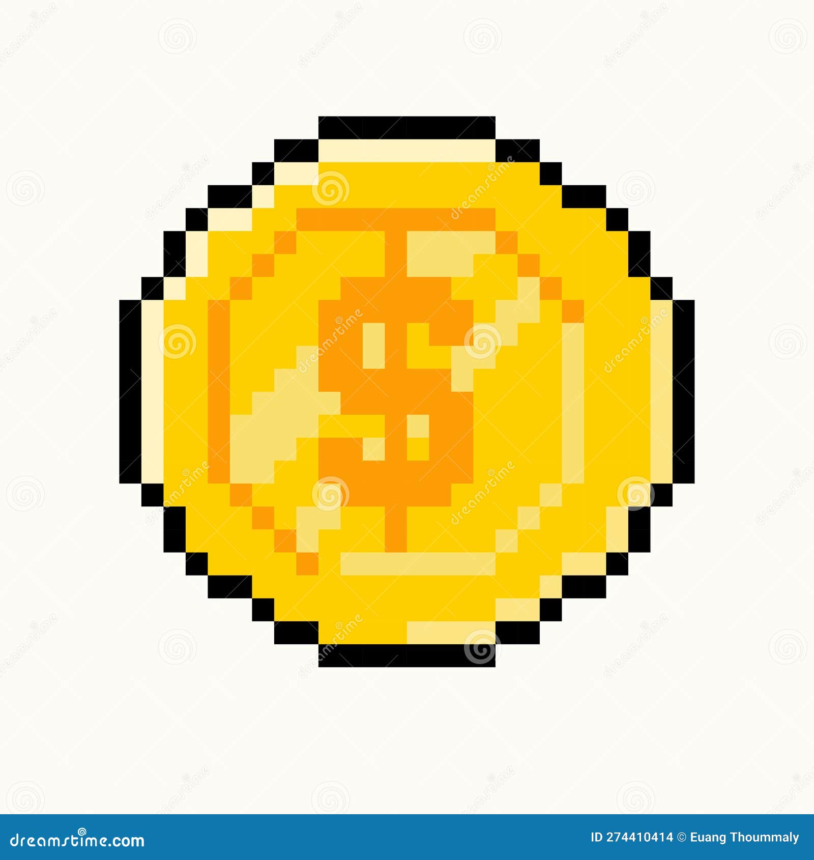 Pixel Art Game Currency Coin Stock Vector - Illustration of 8bit ...
