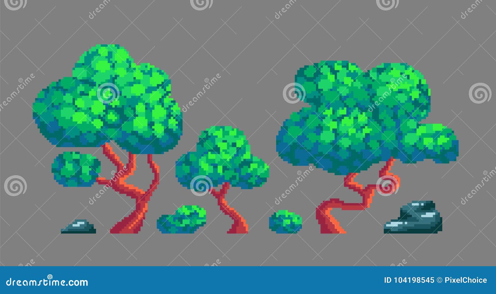Pixel Art Game Design Elements. Stock Vector - Illustration of game ...