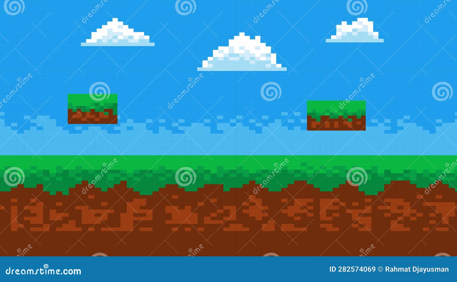 Pixel Art Game Landscape Background Animation. Stock Video - Video of ...