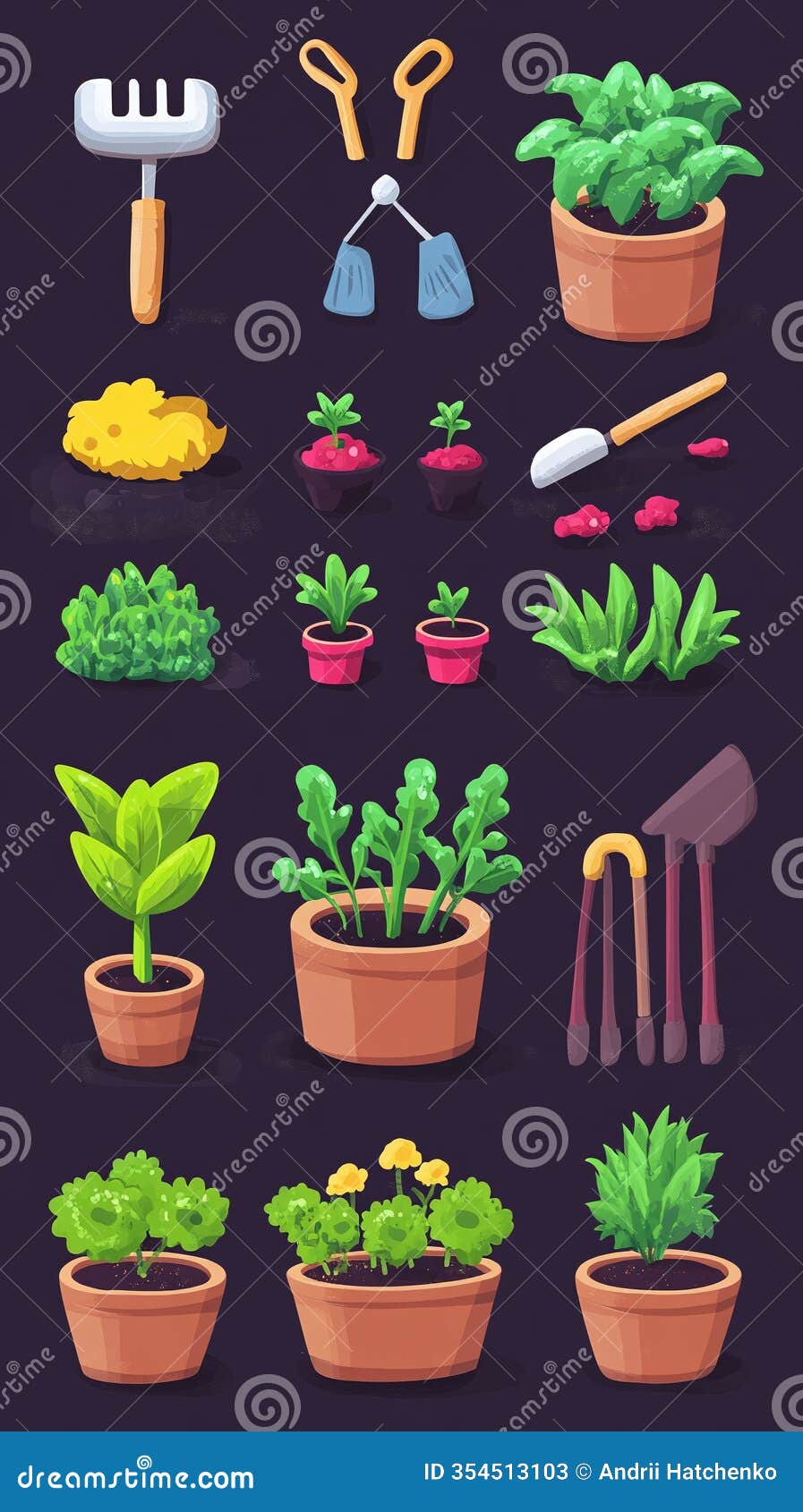 Pixel Art Plants, 8 Bit Monochrome Vegetation Icons, Retro Styled ...