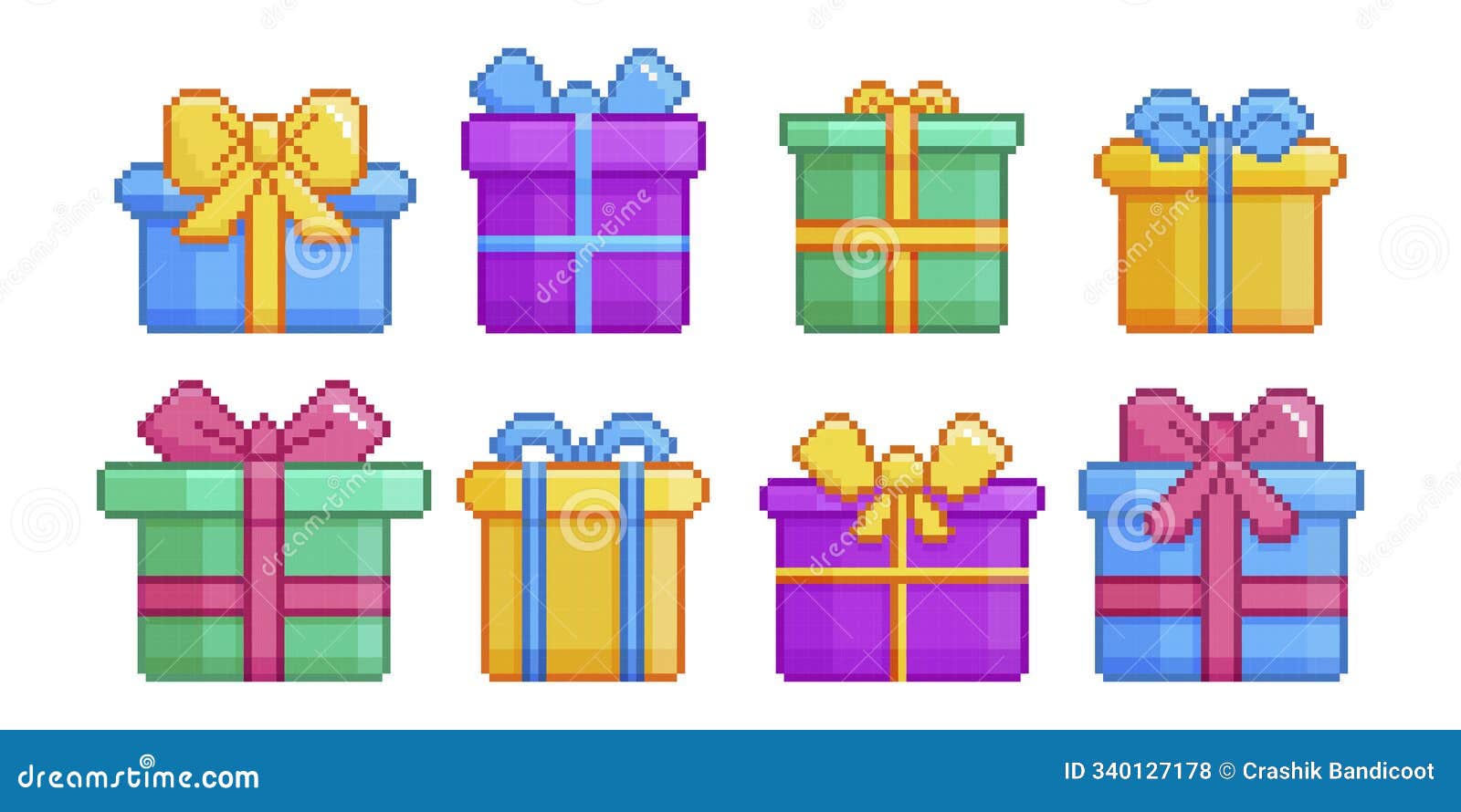 Pixel Art With Gift Boxes. Vector Illustration | CartoonDealer.com ...