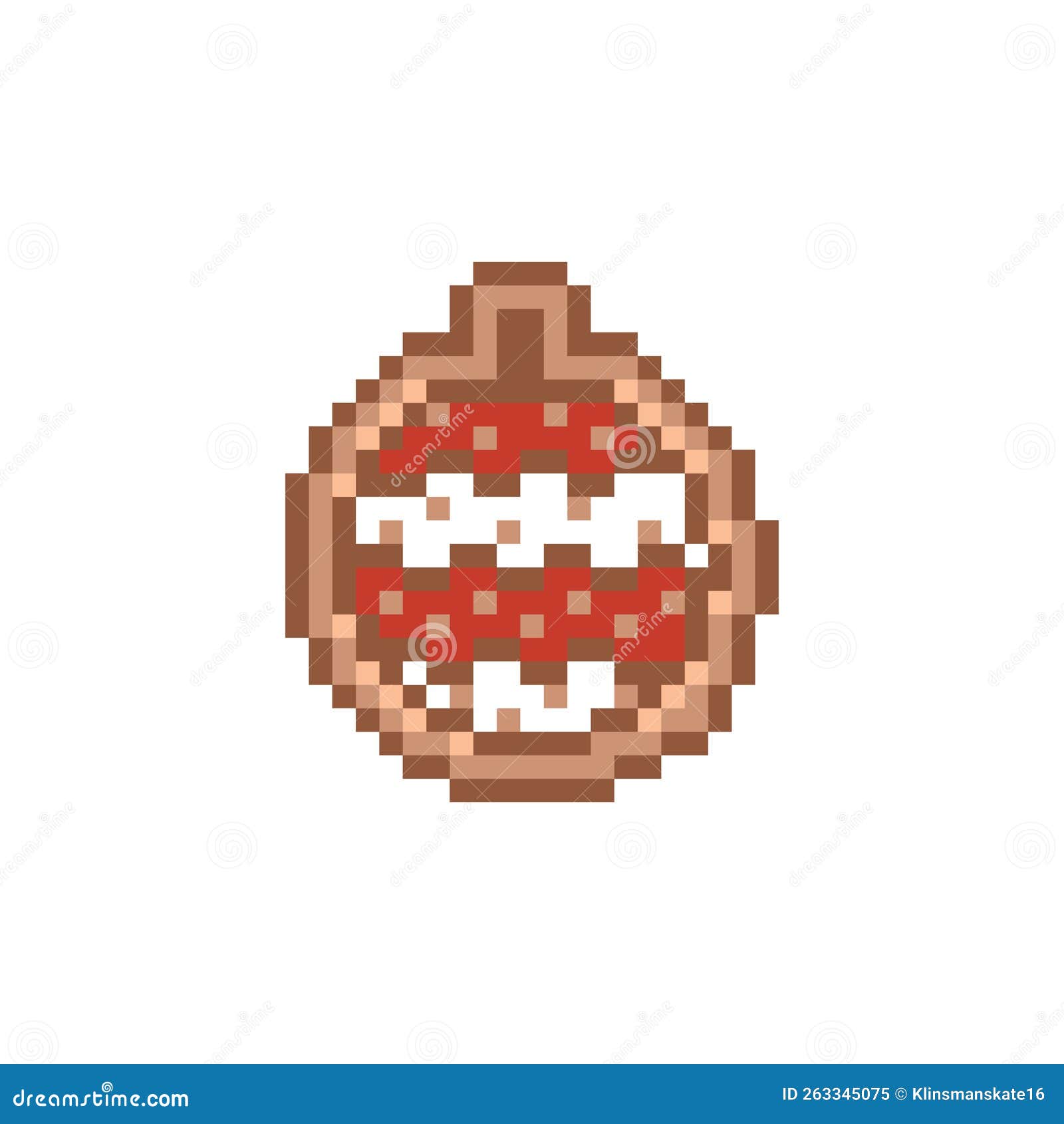 Pixel Art Gingerbread Cookie Ball Design Cartoon Vector | CartoonDealer ...