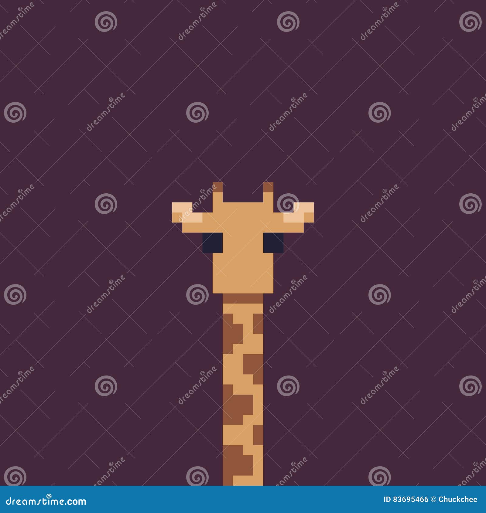 Pixel Art Giraffe stock vector. Illustration of print - 83695466