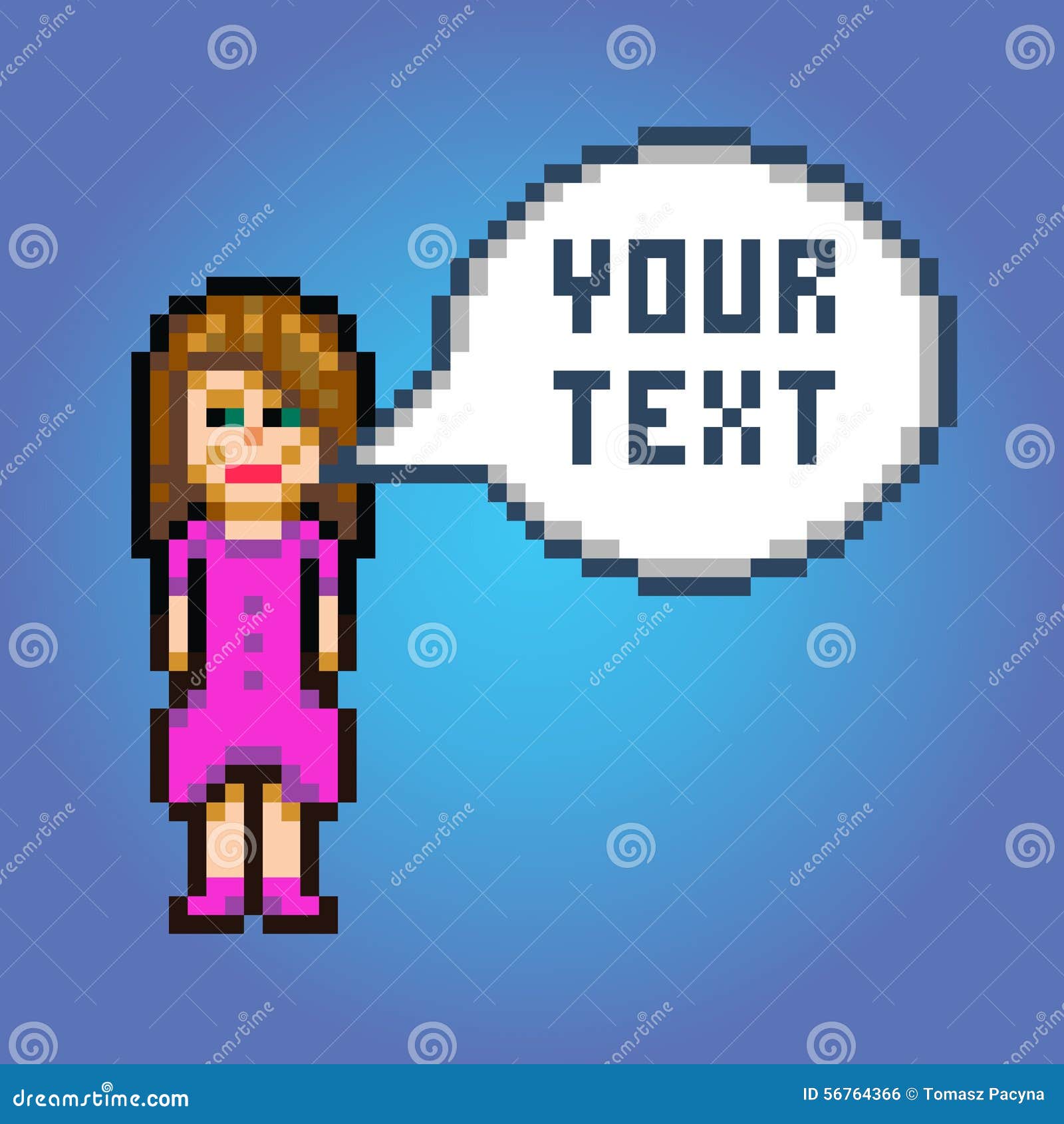 Pixel Teen With Swimsuit Character.summer.8bit. Stock Photography ...