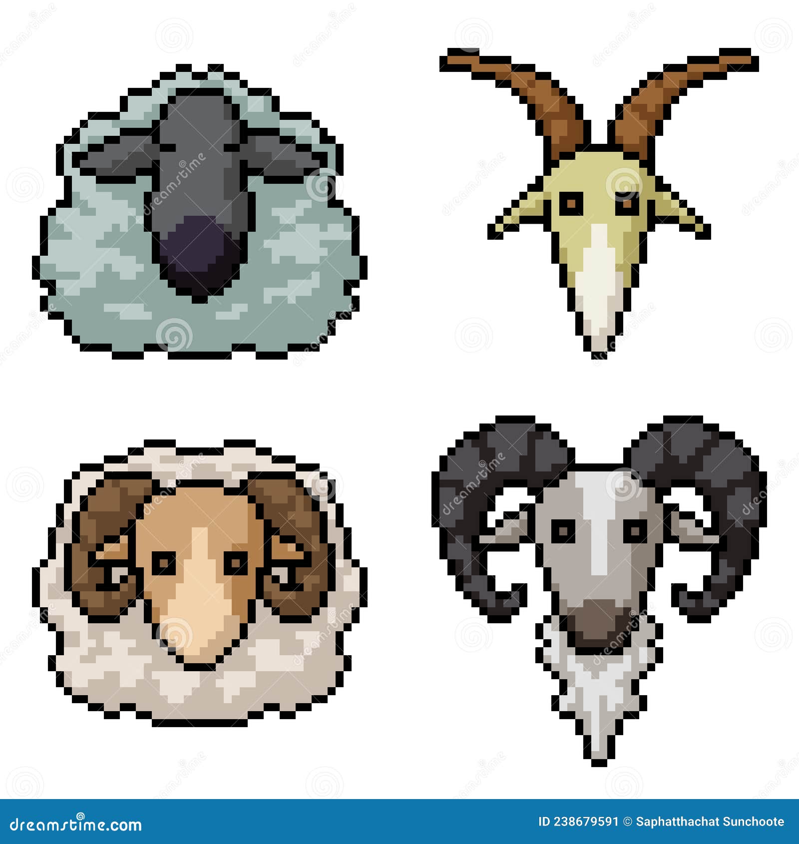 Pixel Art Sheep. Farm Animal For Game Design Cartoon Vector ...
