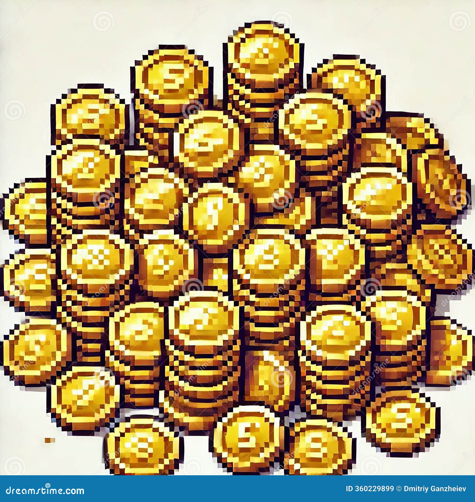 Pixel Art Gold Coins Royalty-Free Stock Photo | CartoonDealer.com ...