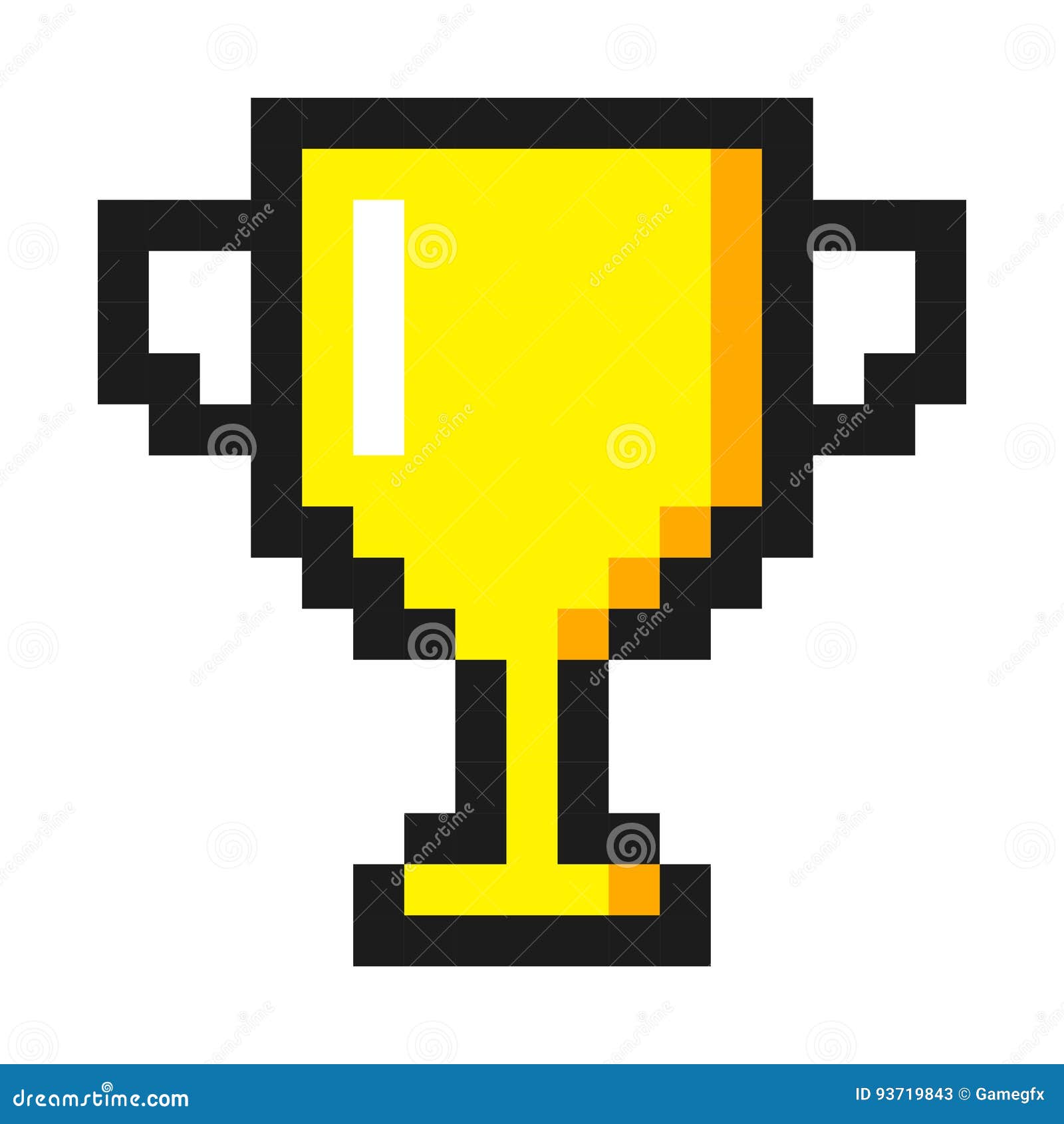 Pixel Art Golden Cup Award Trophy Icon Stock Vector - Illustration of ...