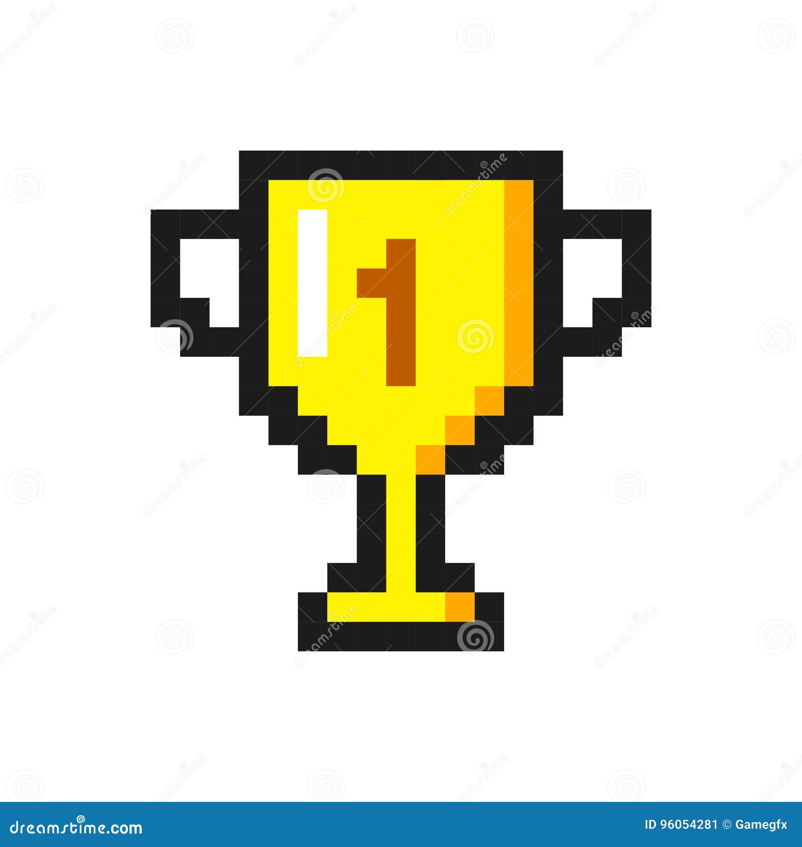 Pixel Art Golden Cup Award Trophy Icon Stock Vector - Illustration of ...