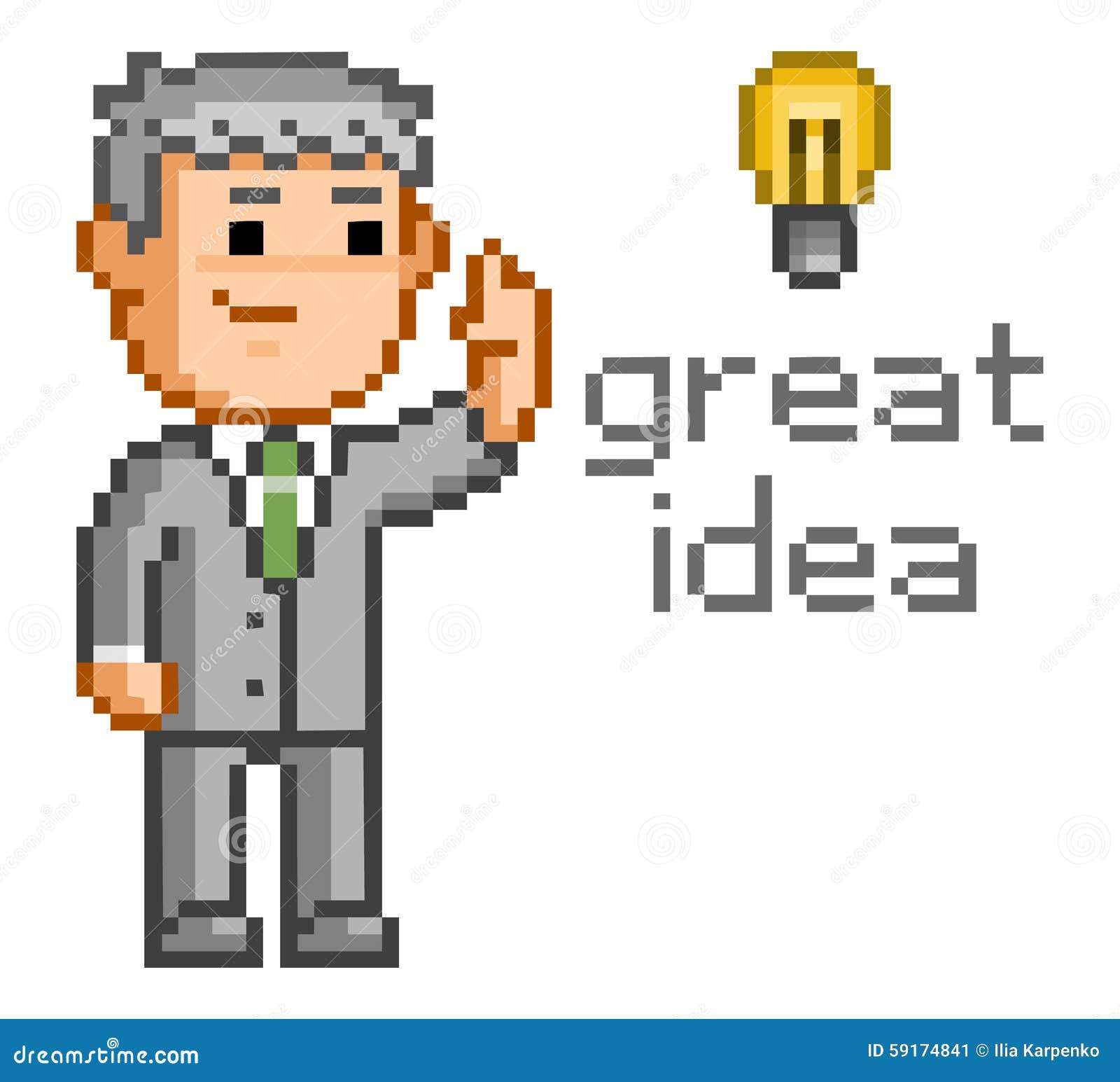 Pixel art great idea stock vector. Illustration of energy - 59174841