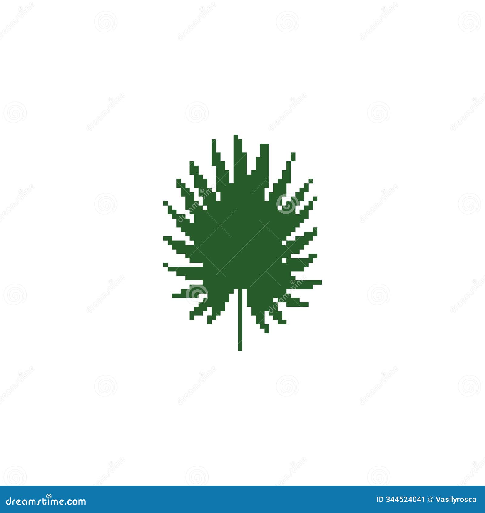 Pixel Art Green Leaf Illustration. Minimalistic Leaf Design in Retro ...