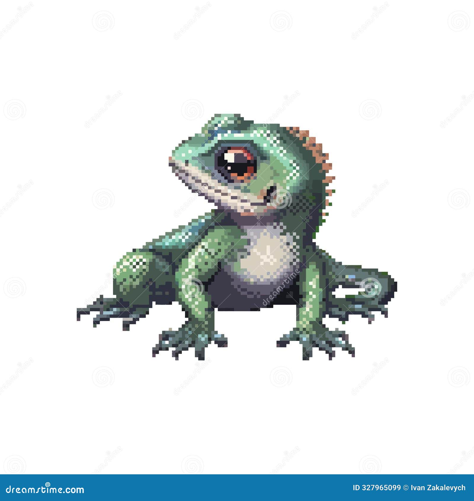 Pixel Art Green Lizard. Vector Illustration Design Stock Illustration ...