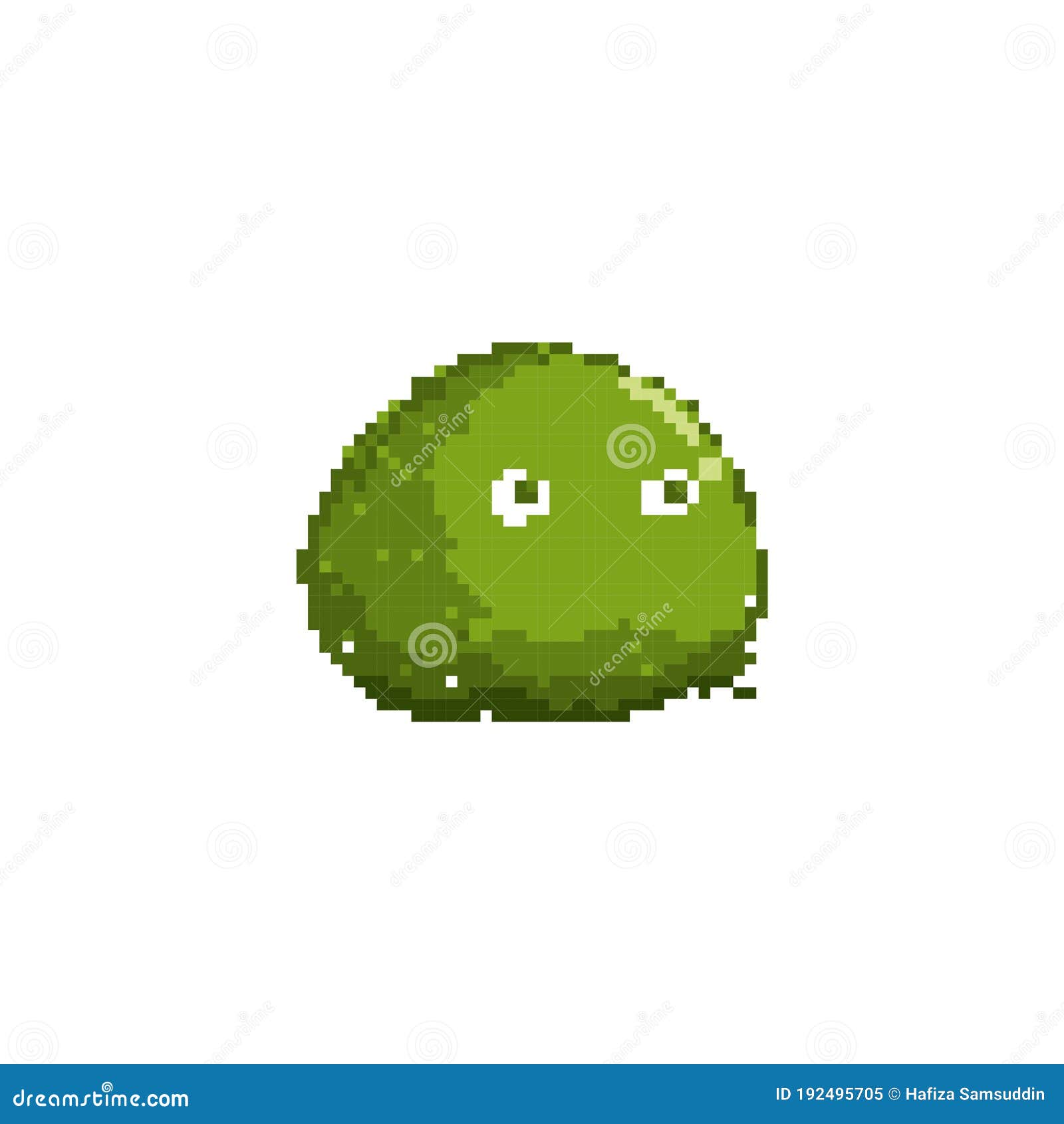 Pixel Art Green Slimeball. Vector Illustration Decorative Design Stock ...