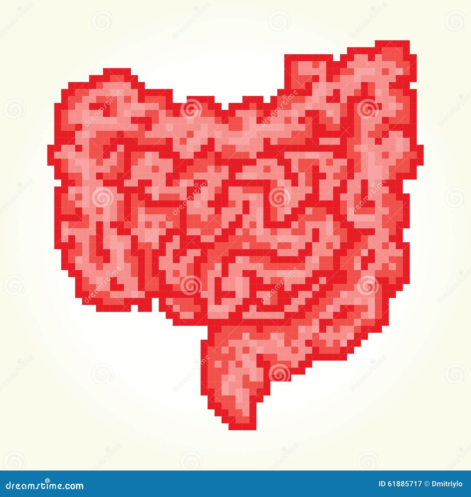 Pixel Art Guts Isolated Vector Illustration Stock Vector - Illustration ...