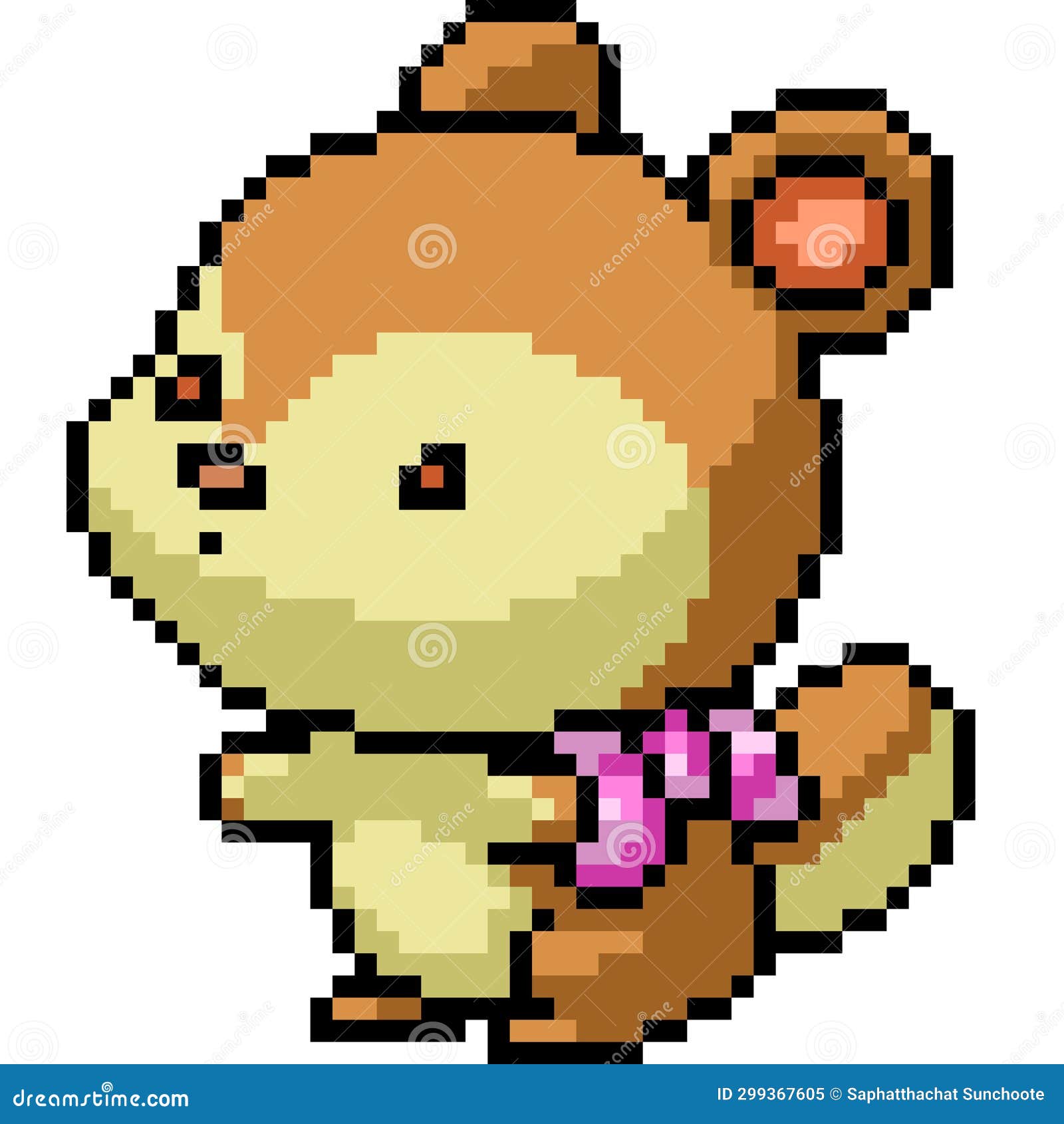 Pixel art hamster big head stock vector. Illustration of isolated ...