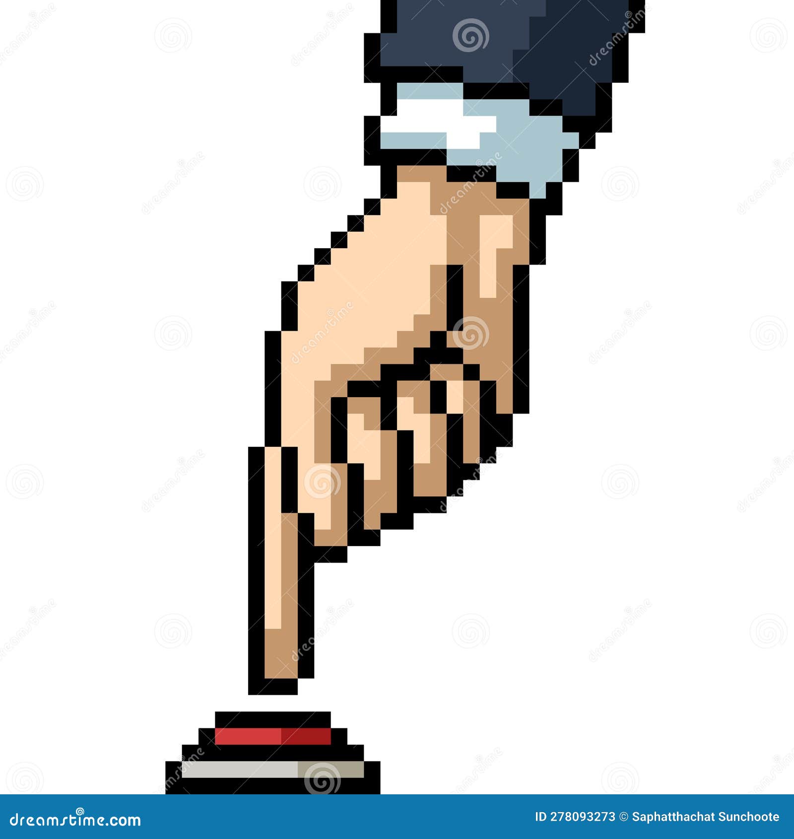 Pixel art hand put botton stock vector. Illustration of isolated ...