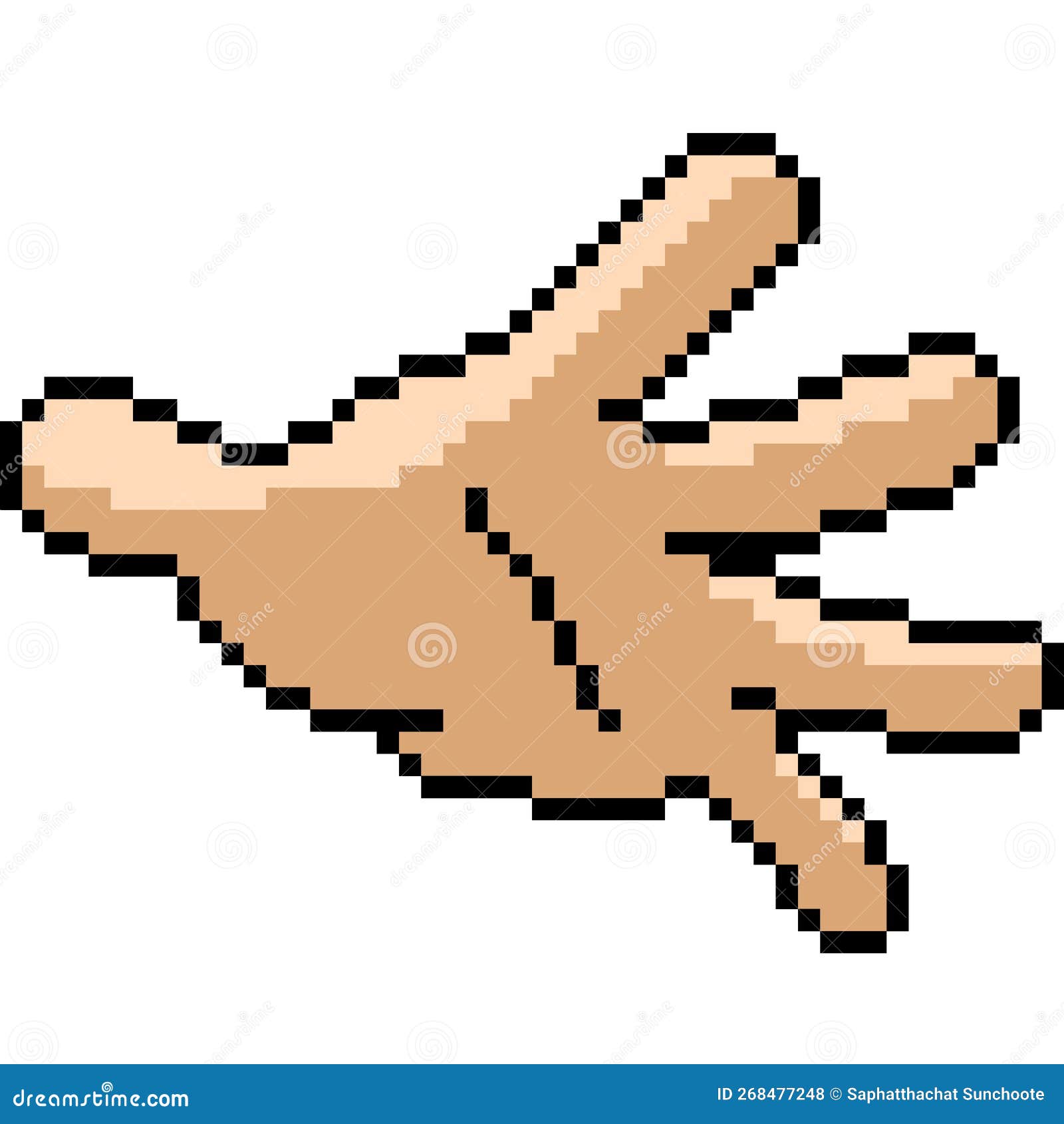 Pixel art hand reach palm stock vector. Illustration of cute - 268477248