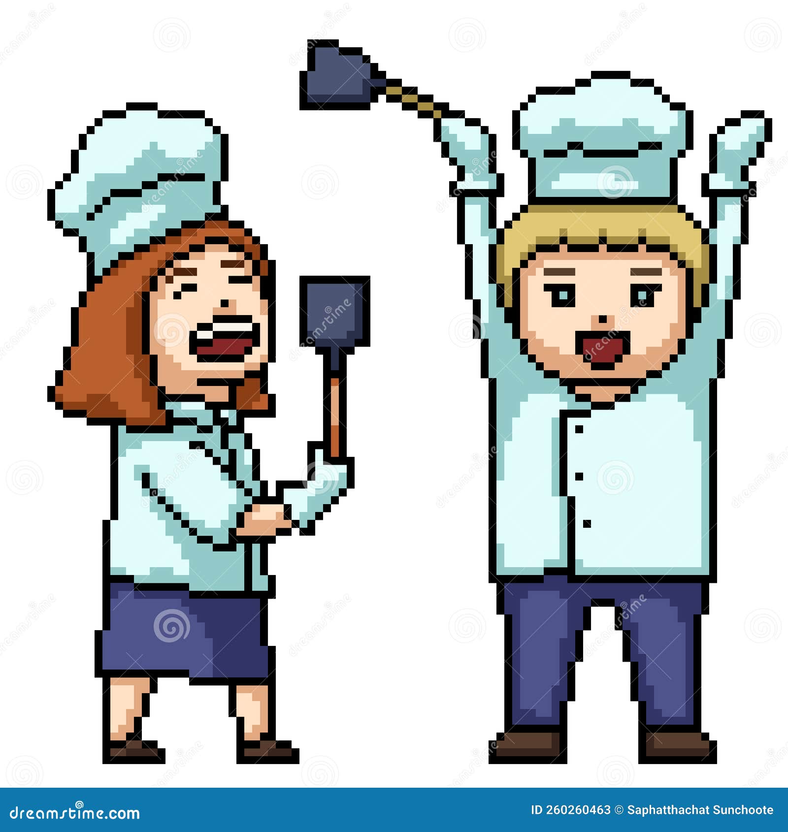 Pixel Art Chef Character Sprite Animation For Retro Computer Platform ...