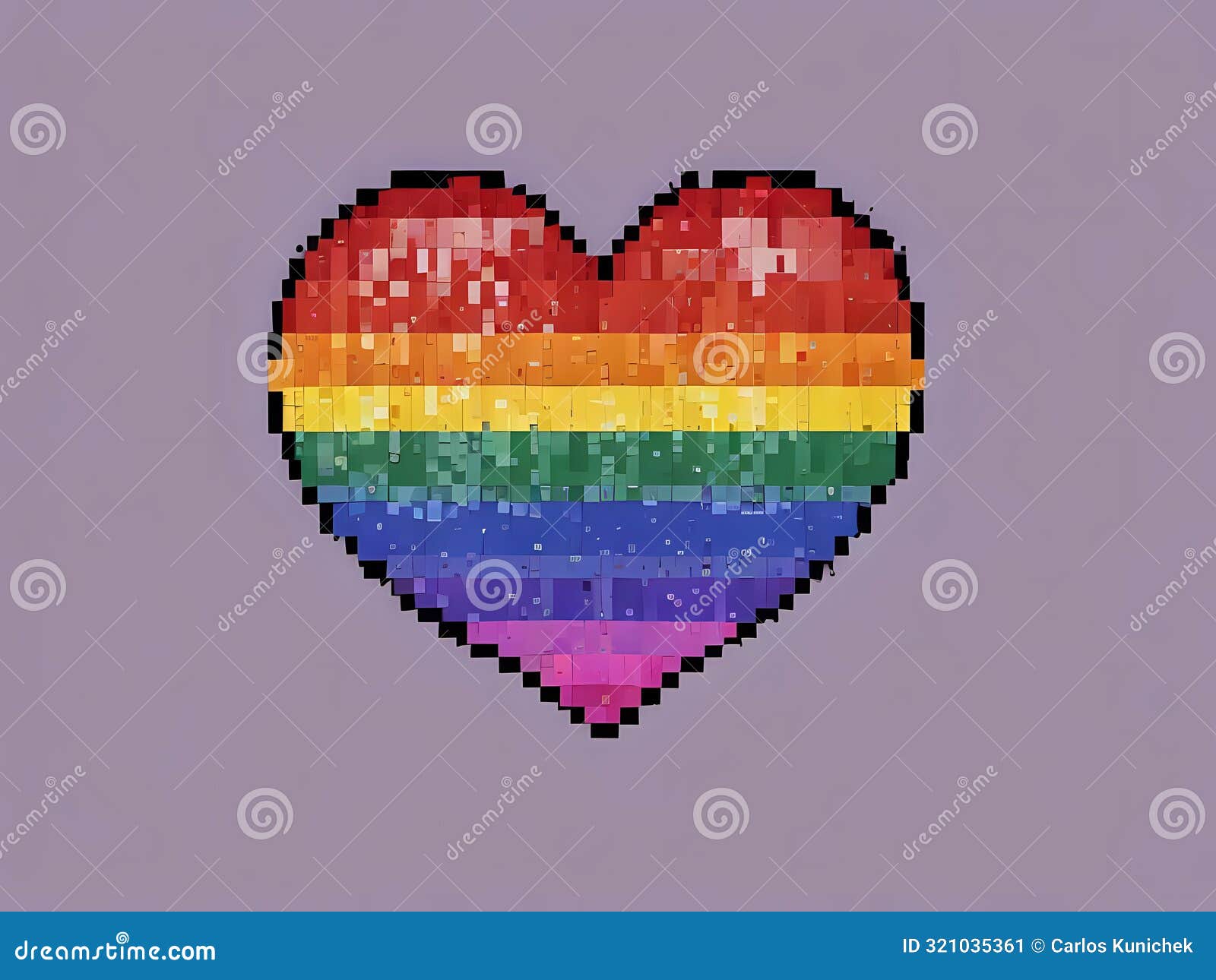 Pixel Art Heart LGBT - Generated by Ai Stock Illustration ...