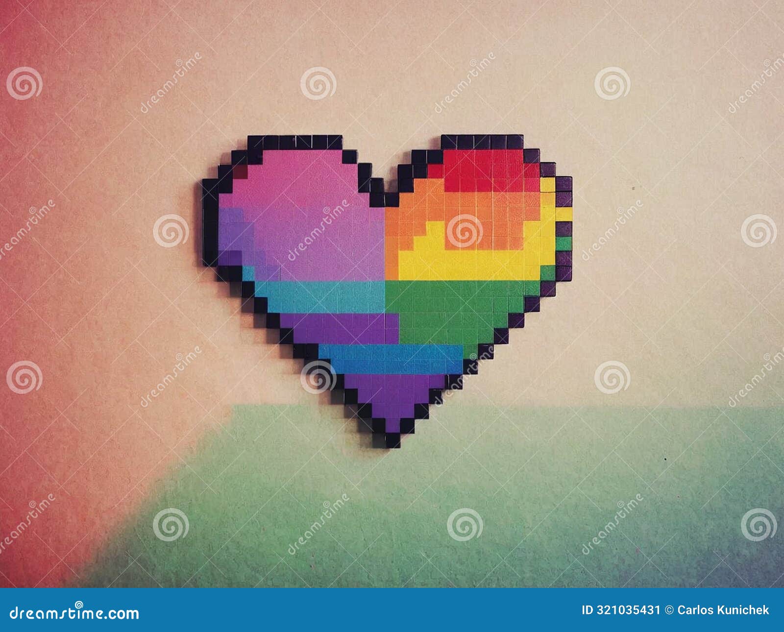 Pixel Art Heart LGBT - Generated by Ai Stock Illustration ...